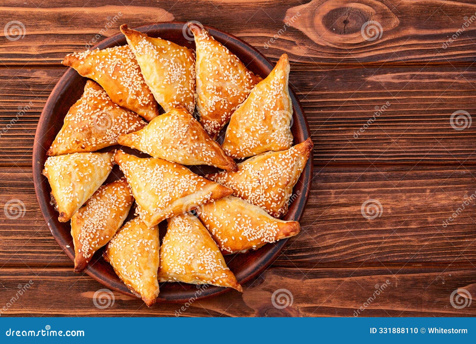 Homemade Triangle Puff Pastry with Meat on Rustic Background . Samosa ...