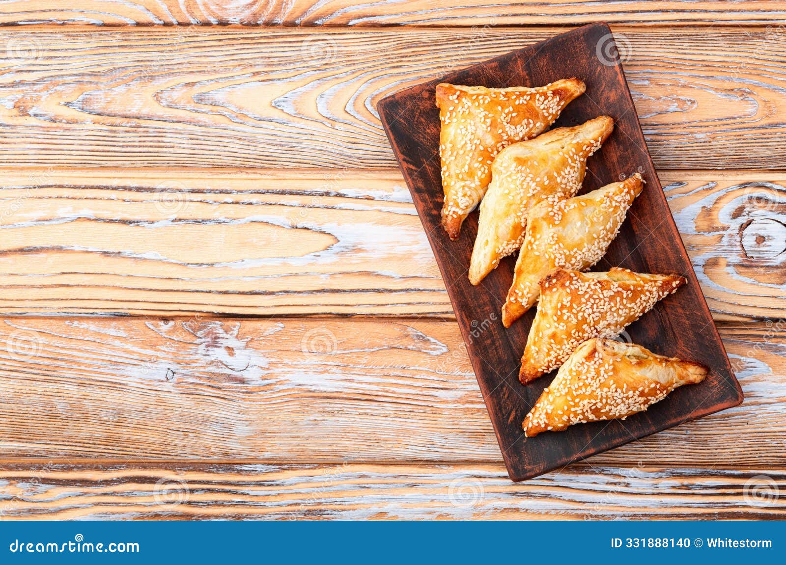 Homemade Triangle Puff Pastry with Meat on Rustic Background . Samosa ...