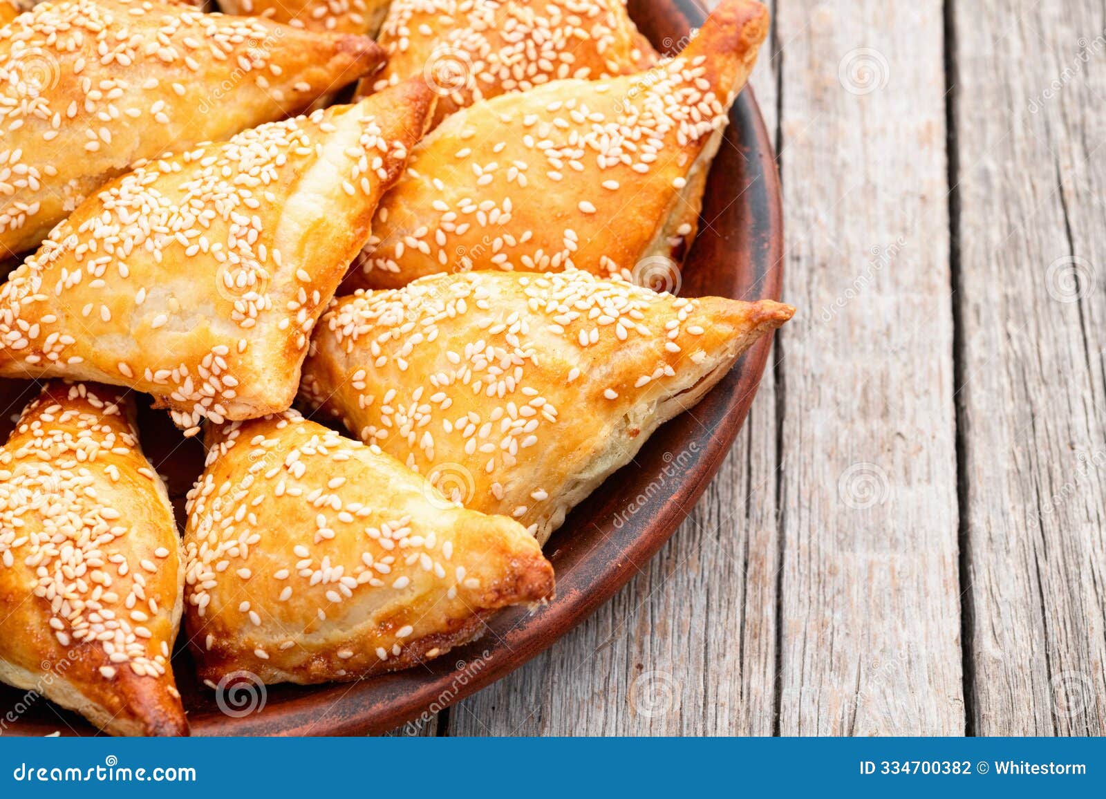 Homemade Triangle Puff Pastry with Meat on Rustic Background . Samosa ...