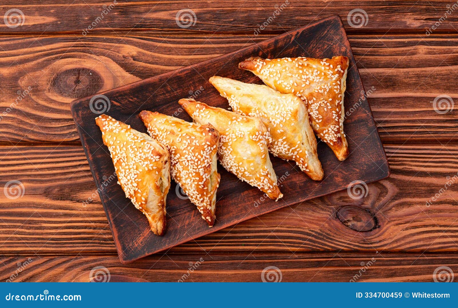 Homemade Triangle Puff Pastry with Meat on Rustic Background . Samosa ...