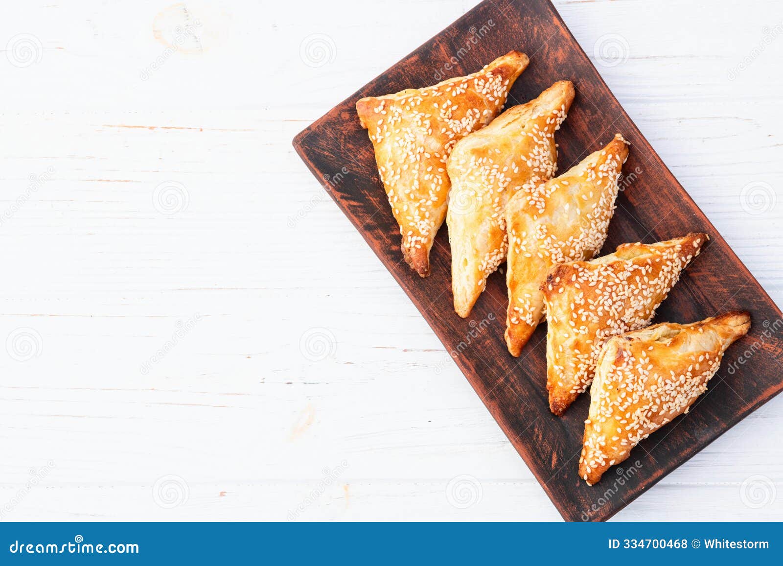 Homemade Triangle Puff Pastry with Meat on Rustic Background . Samosa ...