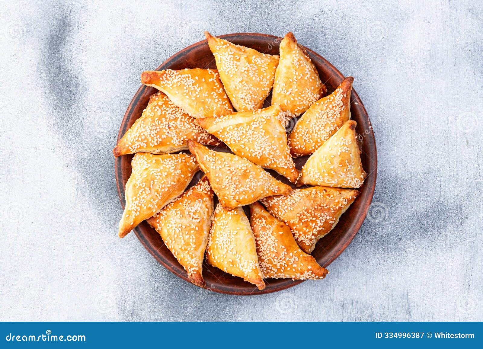 Homemade Triangle Puff Pastry with Meat on Rustic Background . Samosa ...