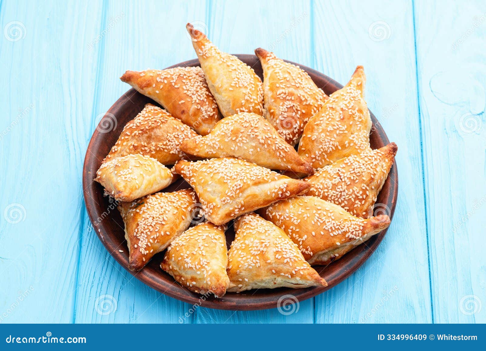 Homemade Triangle Puff Pastry with Meat on Rustic Background . Samosa ...