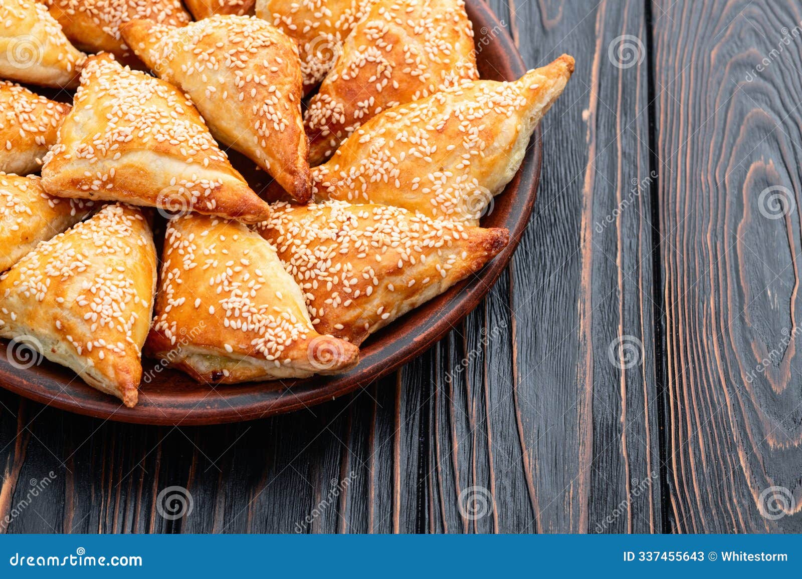 Homemade Triangle Puff Pastry with Meat on Rustic Background . Samosa ...