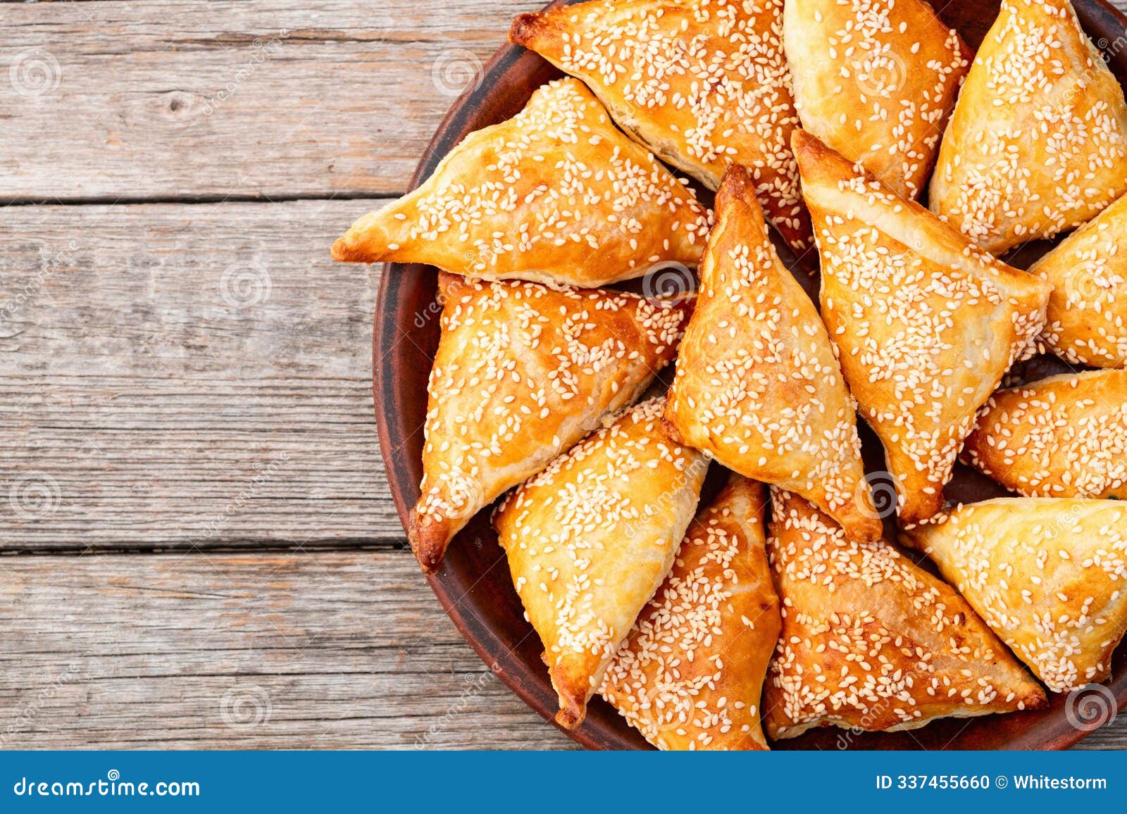 Homemade Triangle Puff Pastry with Meat on Rustic Background . Samosa ...