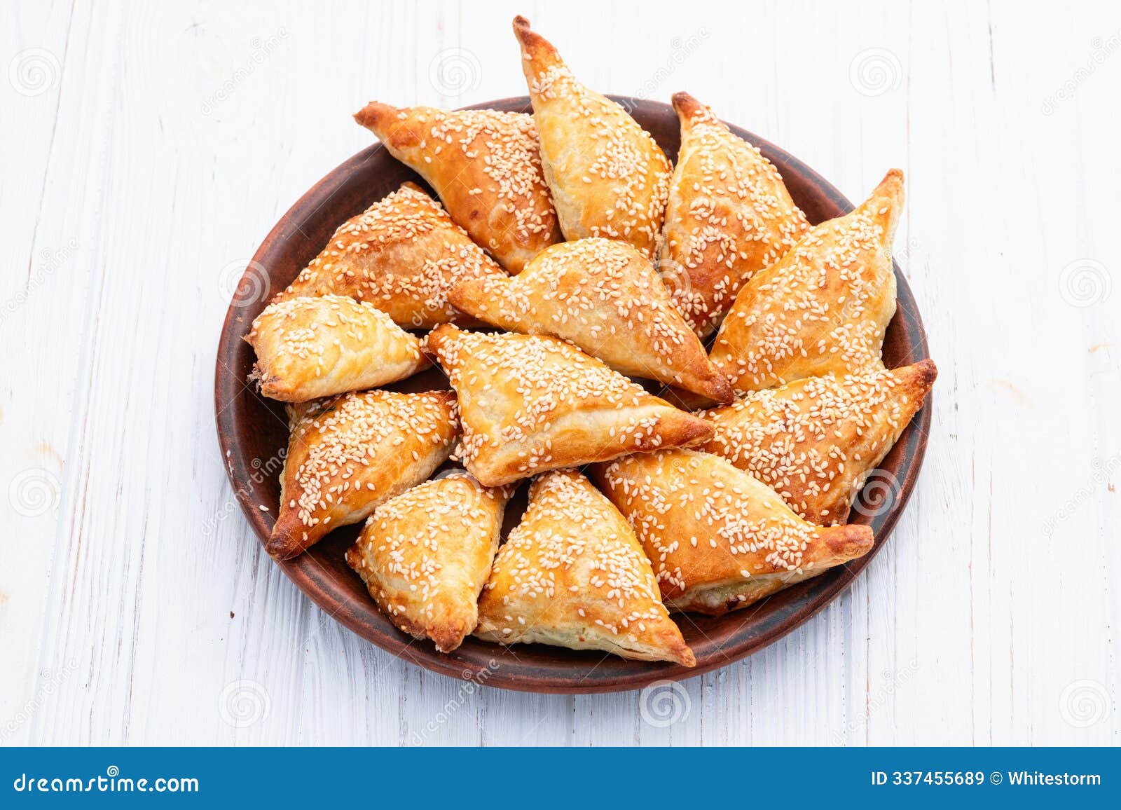 Homemade Triangle Puff Pastry with Meat on Rustic Background . Samosa ...