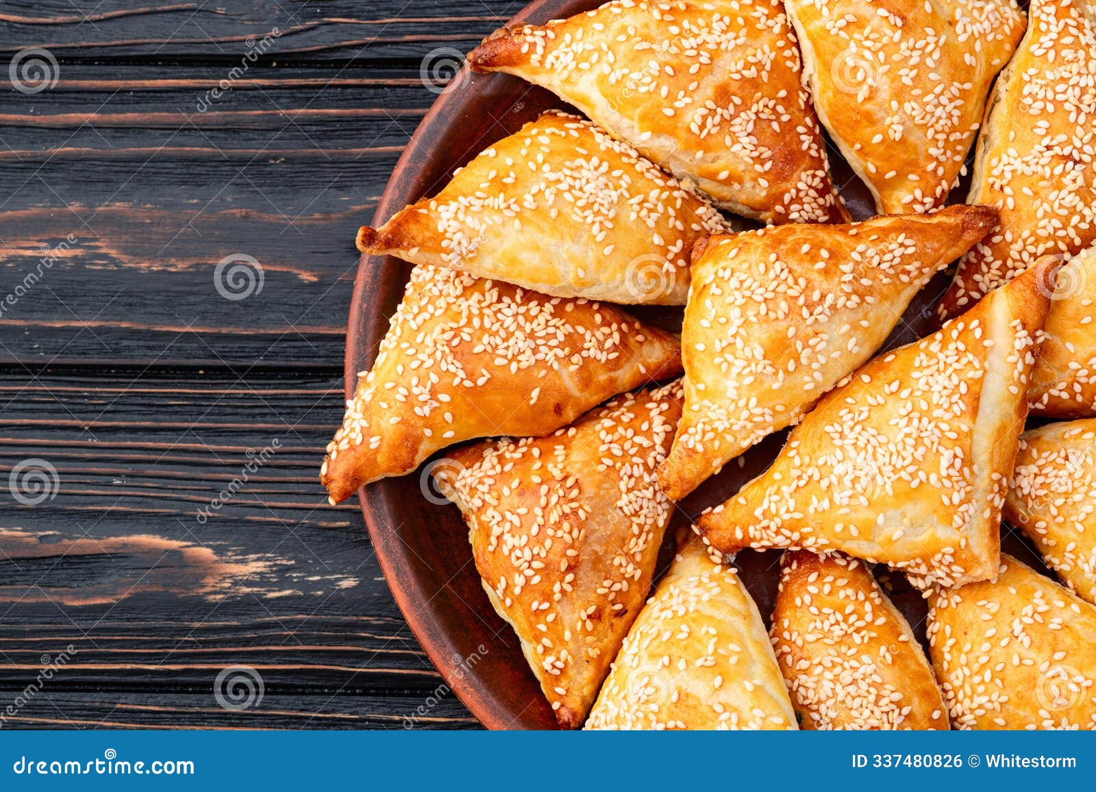 Homemade Triangle Puff Pastry with Meat on Rustic Background . Samosa ...