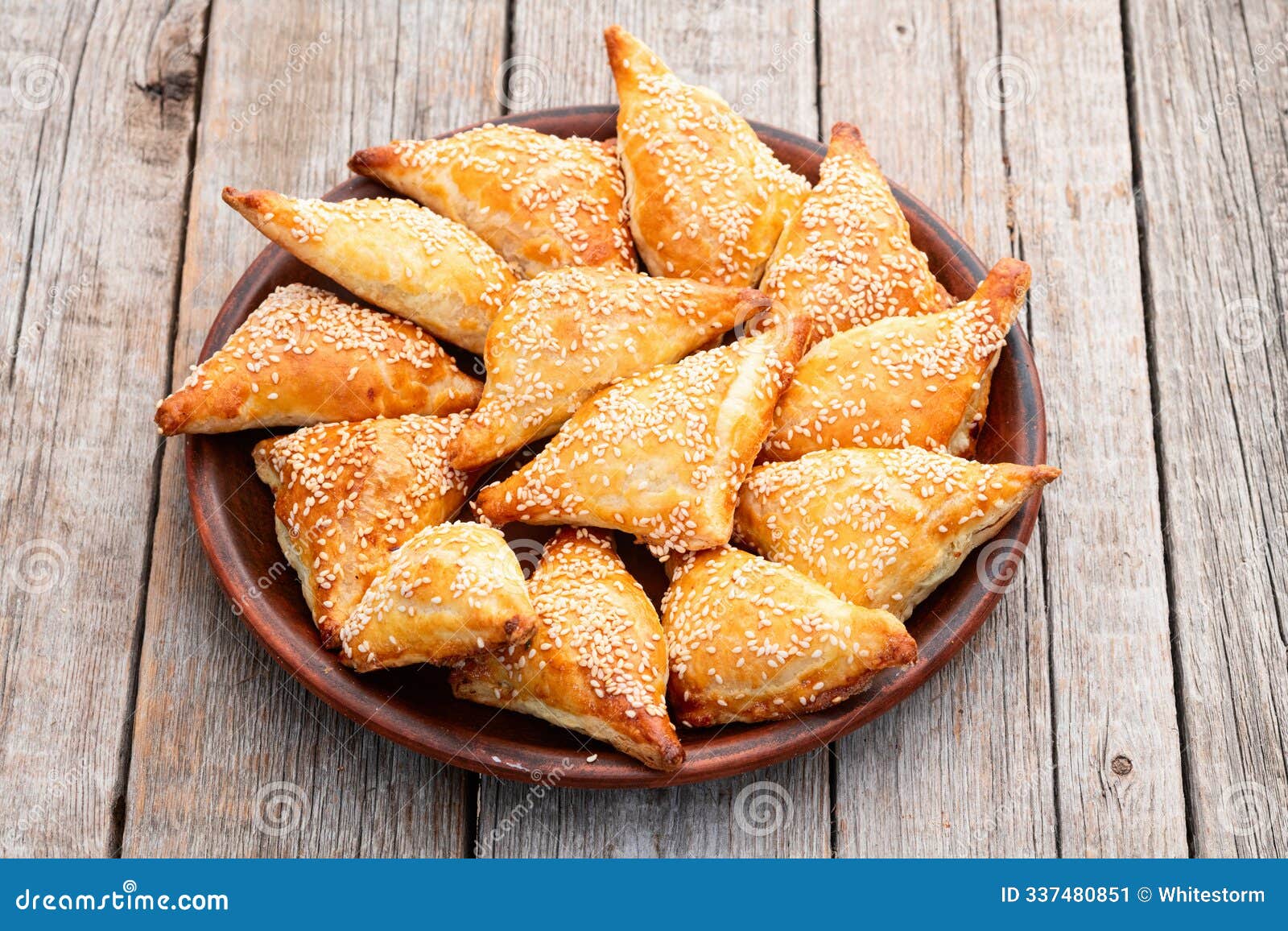 Homemade Triangle Puff Pastry with Meat on Rustic Background . Samosa ...
