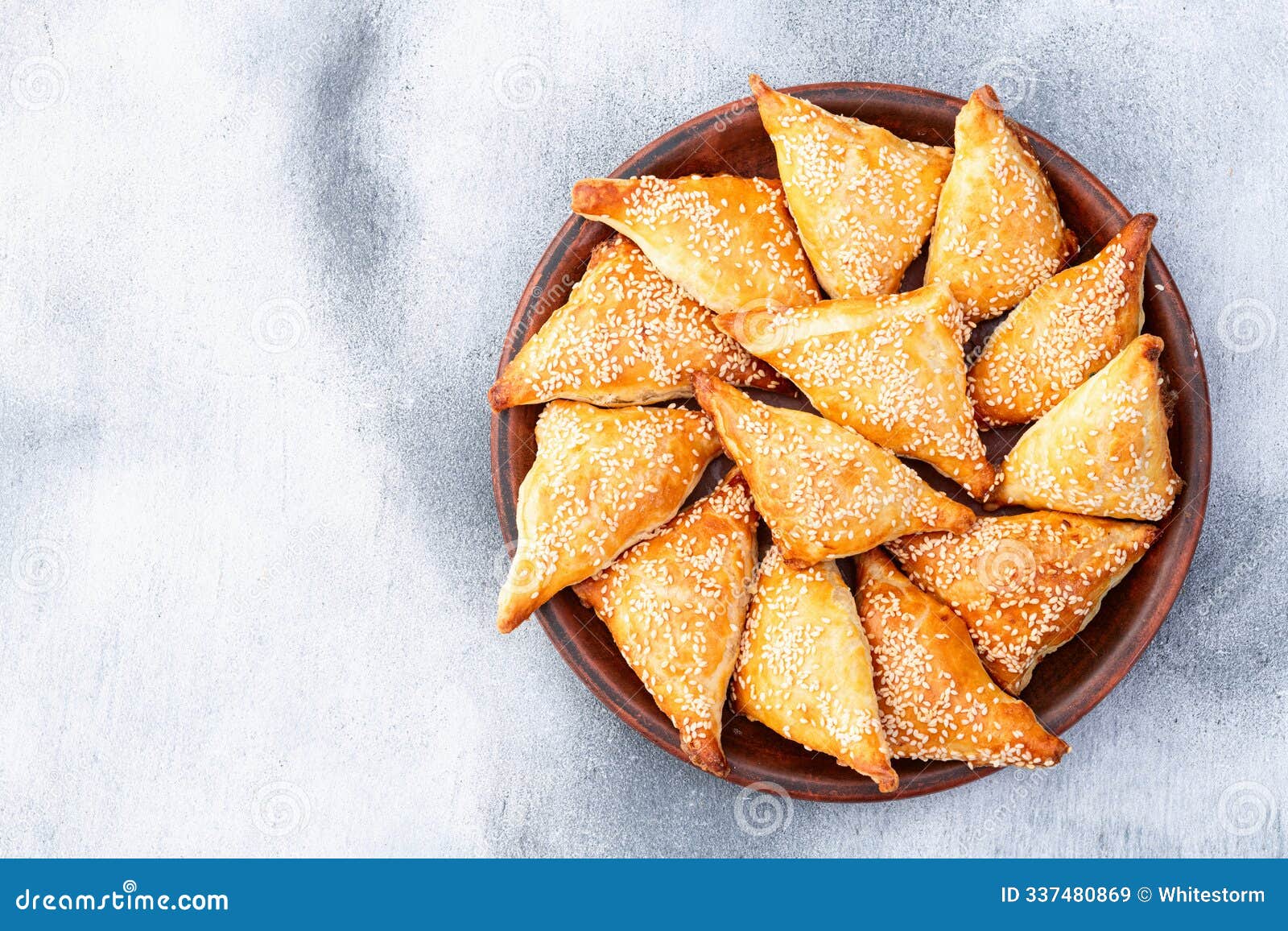 Homemade Triangle Puff Pastry with Meat on Rustic Background . Samosa ...