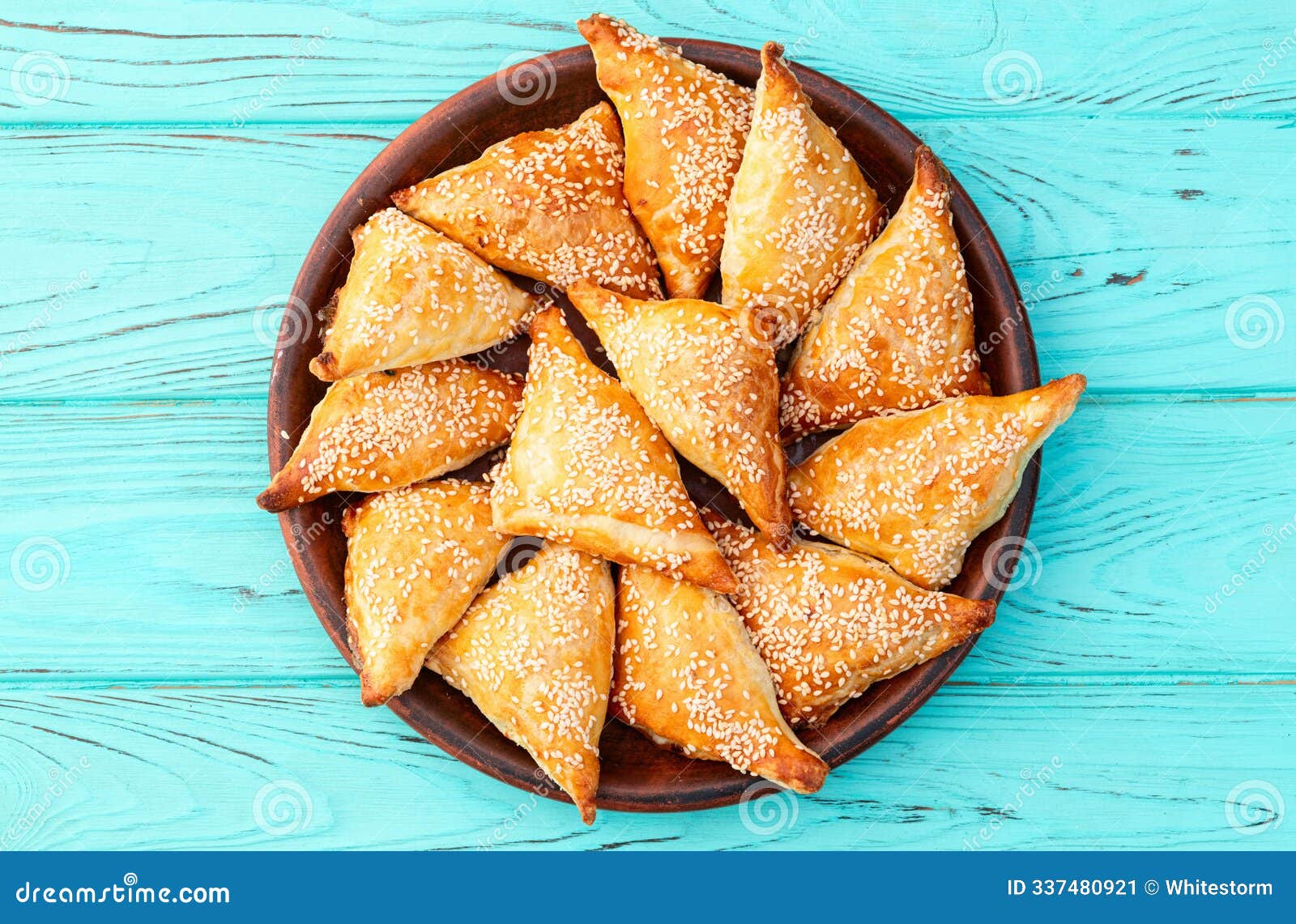 Homemade Triangle Puff Pastry with Meat on Rustic Background . Samosa ...