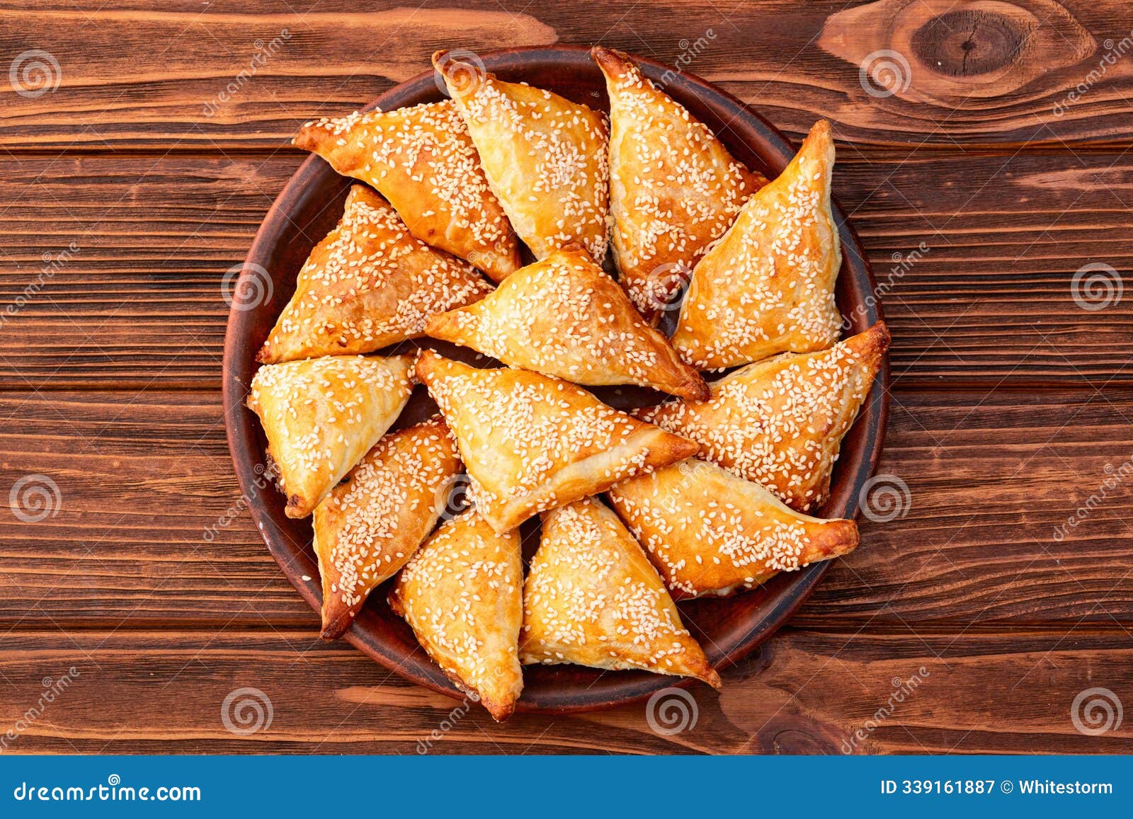 Homemade Triangle Puff Pastry with Meat on Rustic Background . Samosa ...