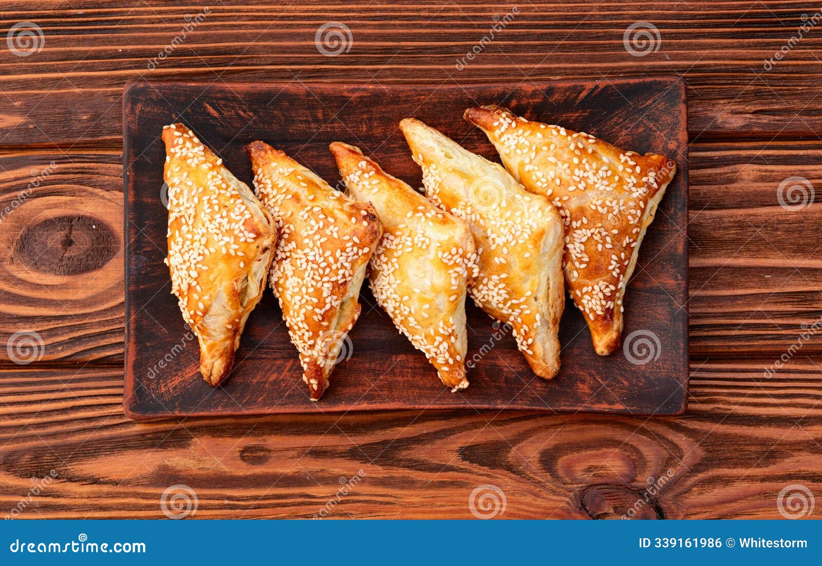 Homemade Triangle Puff Pastry with Meat on Rustic Background . Samosa ...