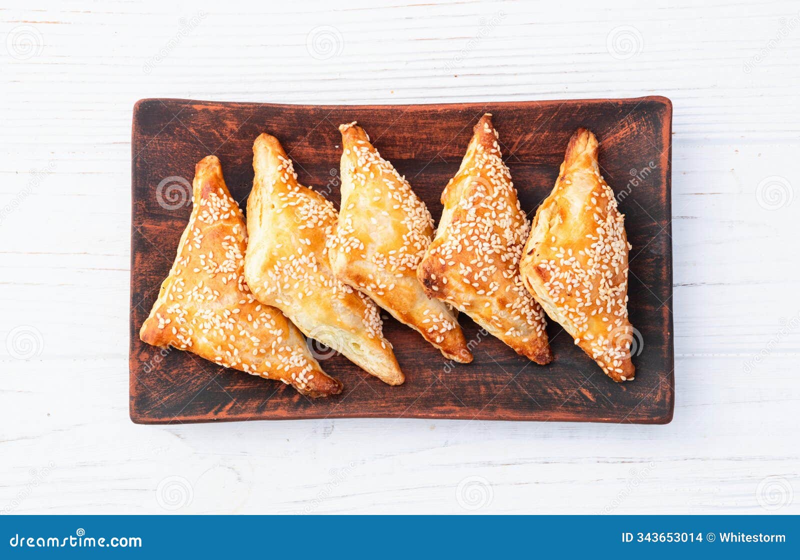 Homemade Triangle Puff Pastry with Meat on Rustic Background . Samosa ...