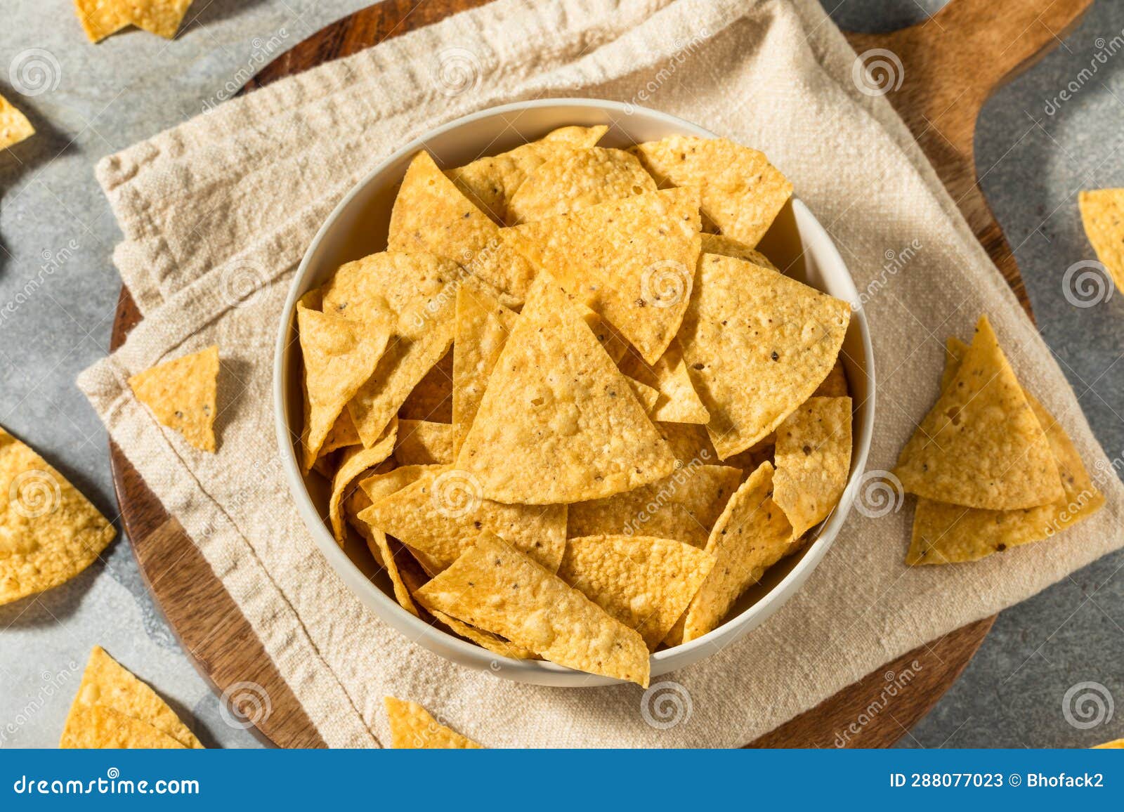 Homemade Triangle Tortilla Corn Chips Stock Image - Image of yellow ...