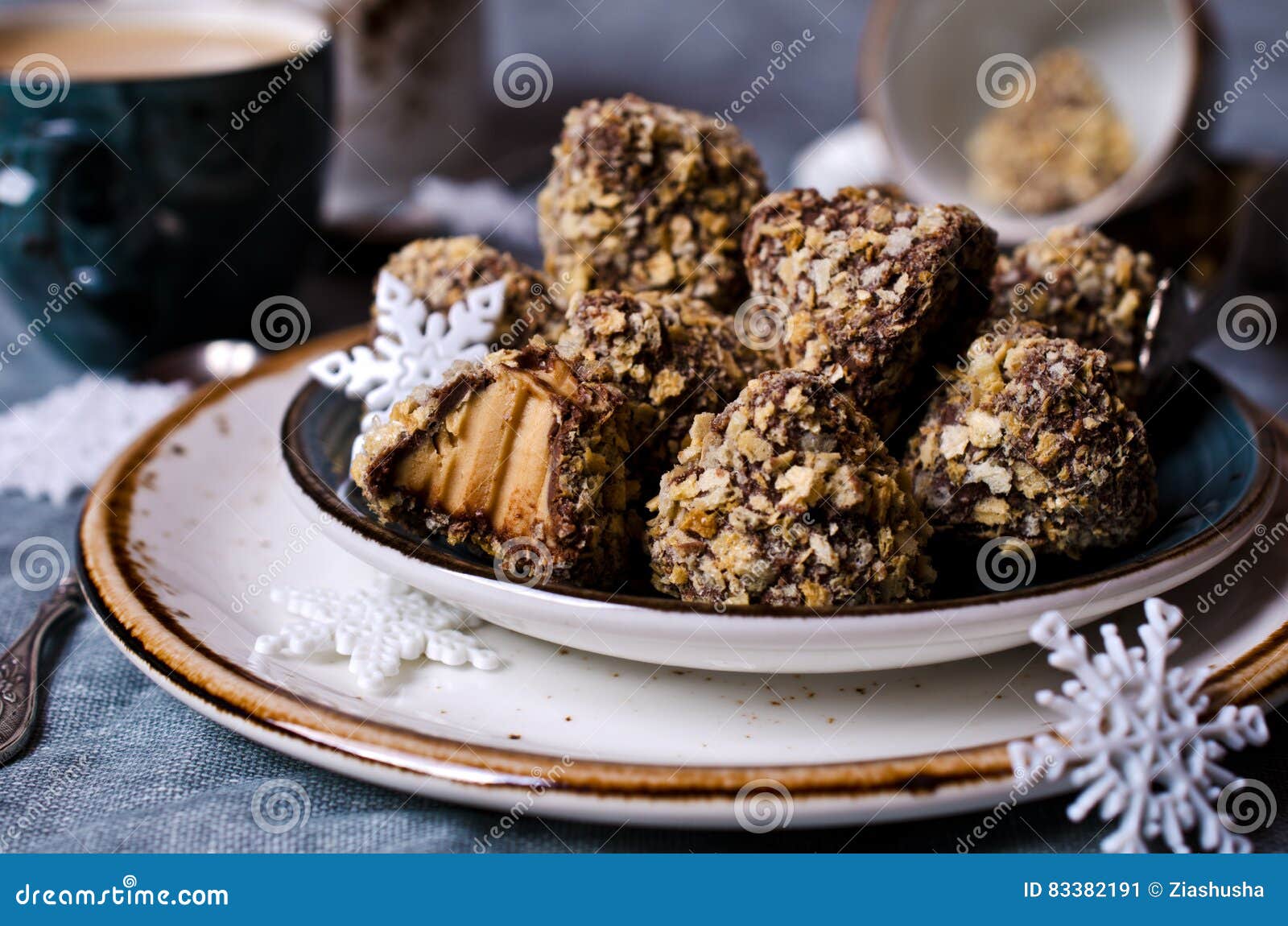 Homemade triangular candy stock image. Image of praline - 83382191