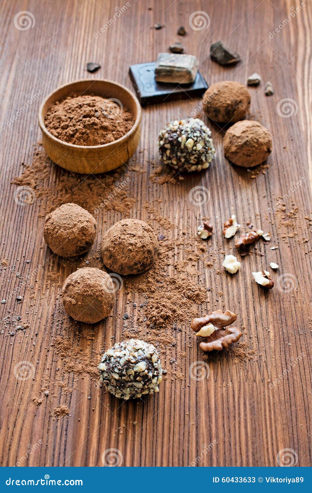 Homemade truffles stock image. Image of food, walnut - 60433633