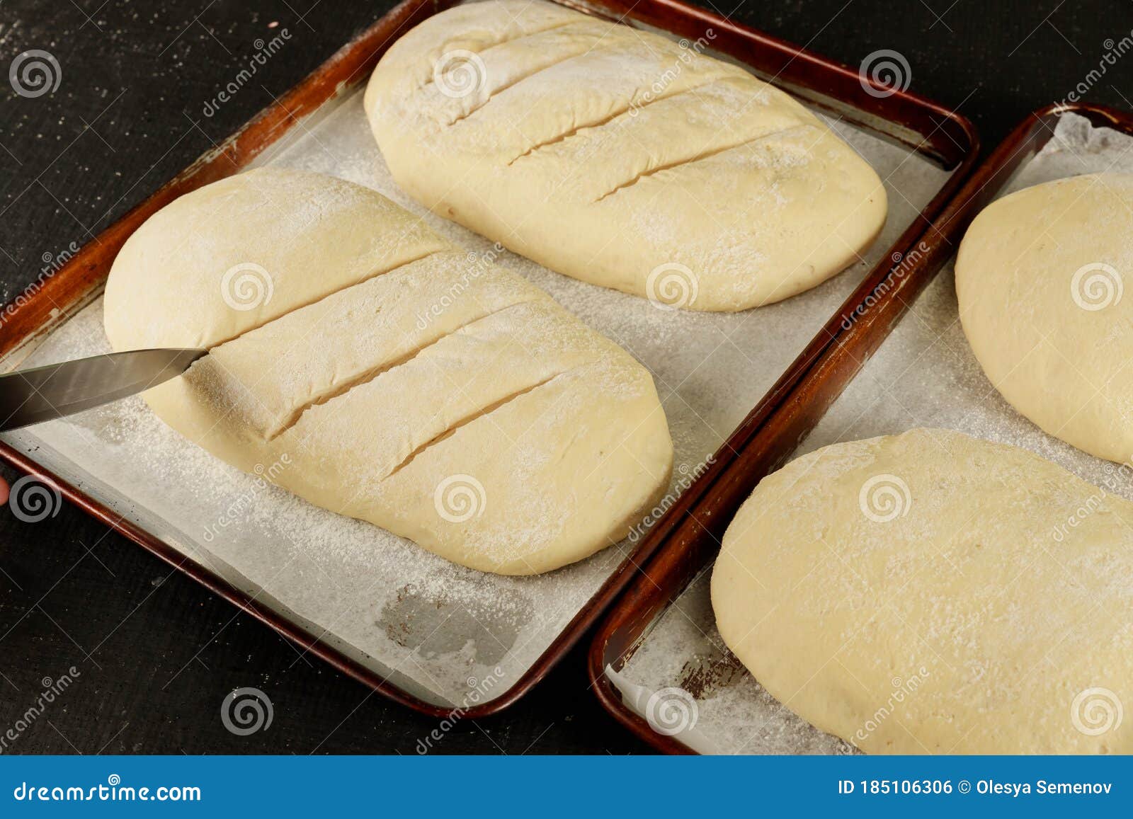 Homemade Uncooked Bread on Rack Ready for Baking Stock Photo - Image of ...