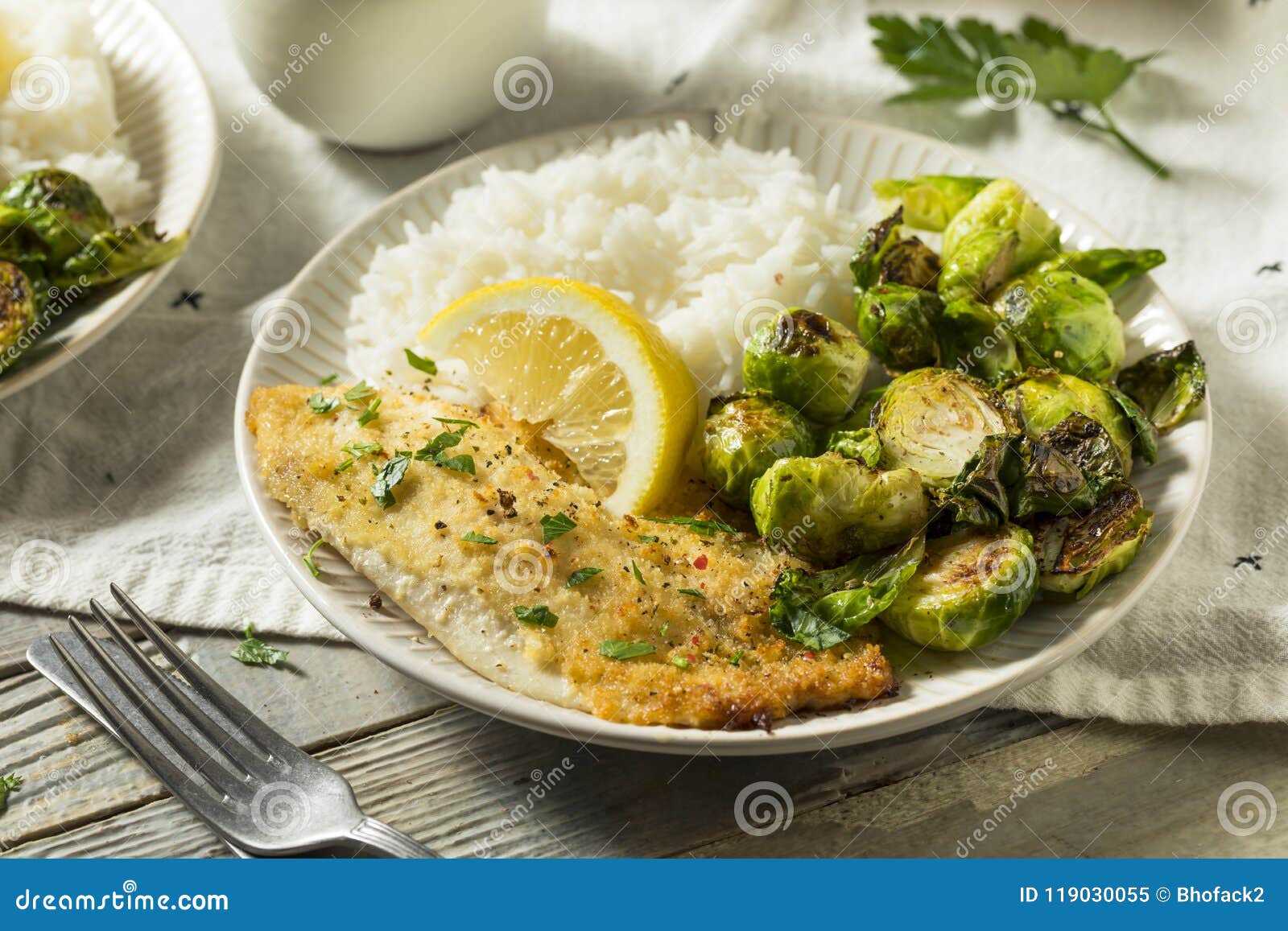 Homemade White Fish Filet Dinner Stock Image - Image of food, dining ...