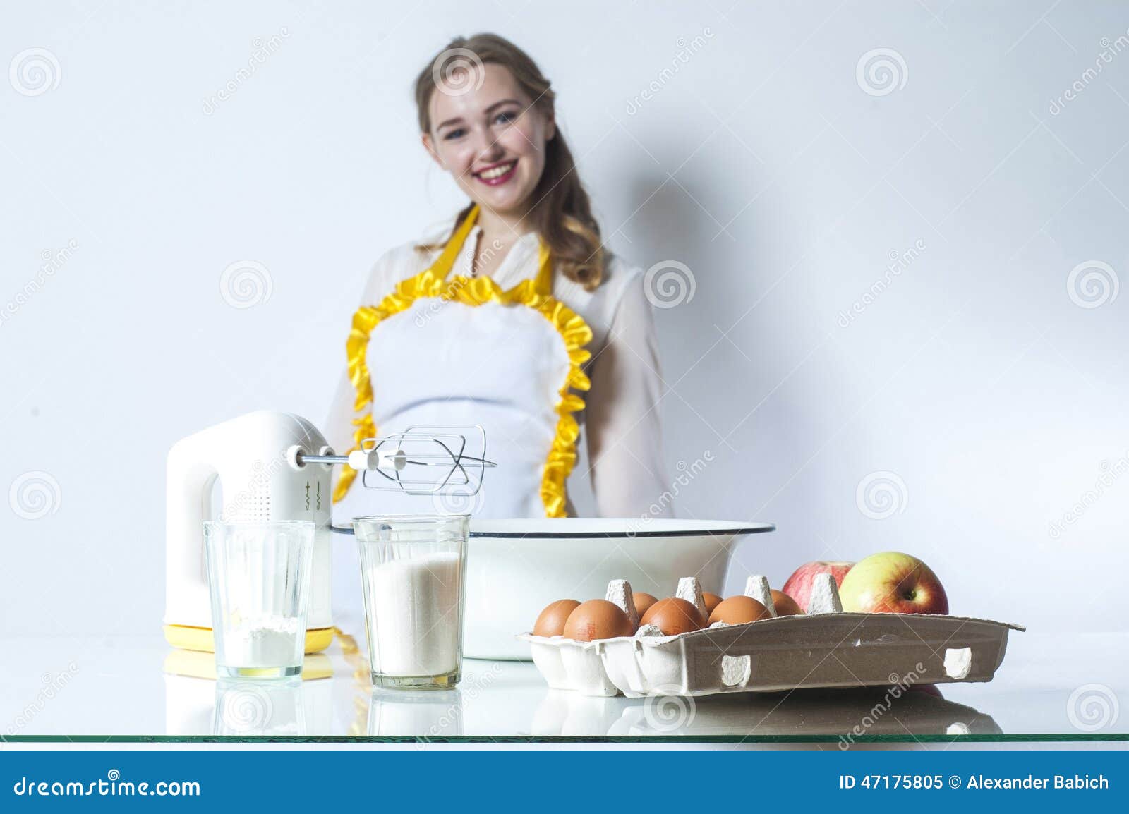Homemaker in kitchen stock image. Image of cheerful, cooking - 47175805