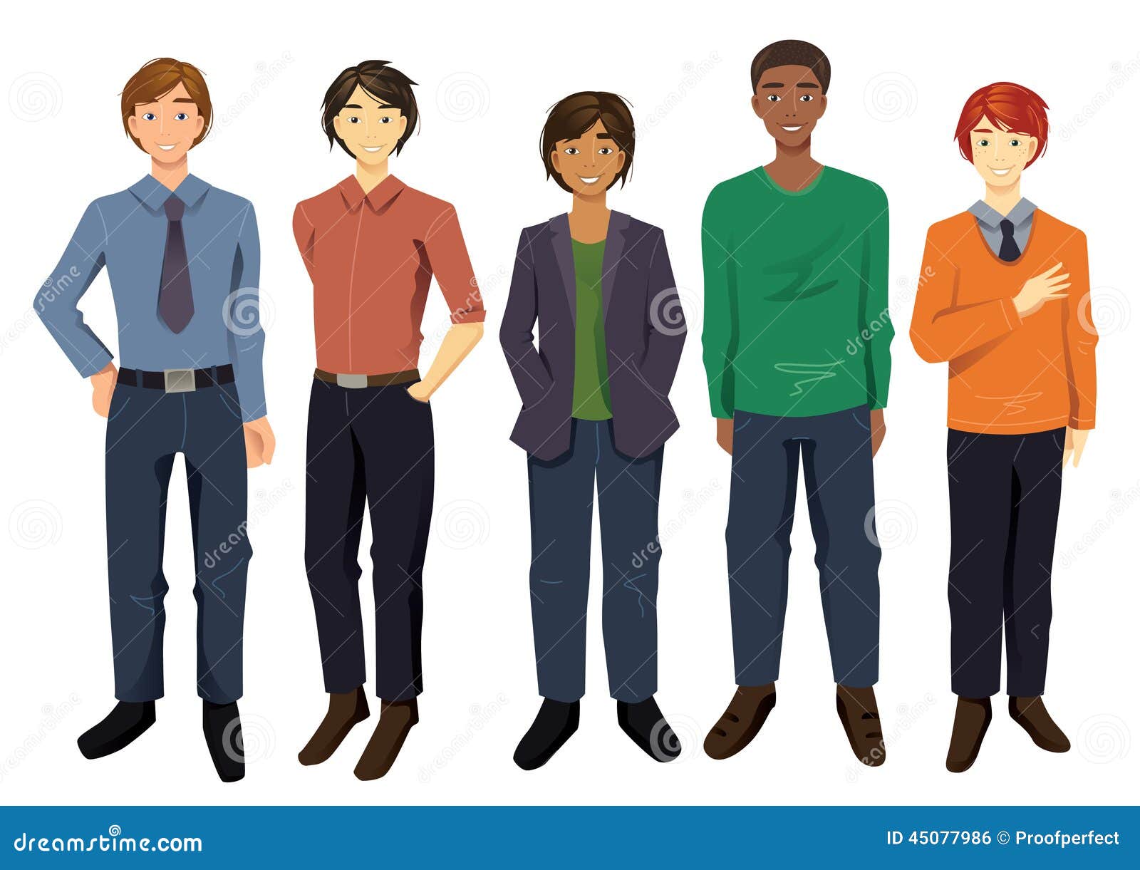 Homens multiculturais ilustração do vetor. Ilustração de grupo - 45077986