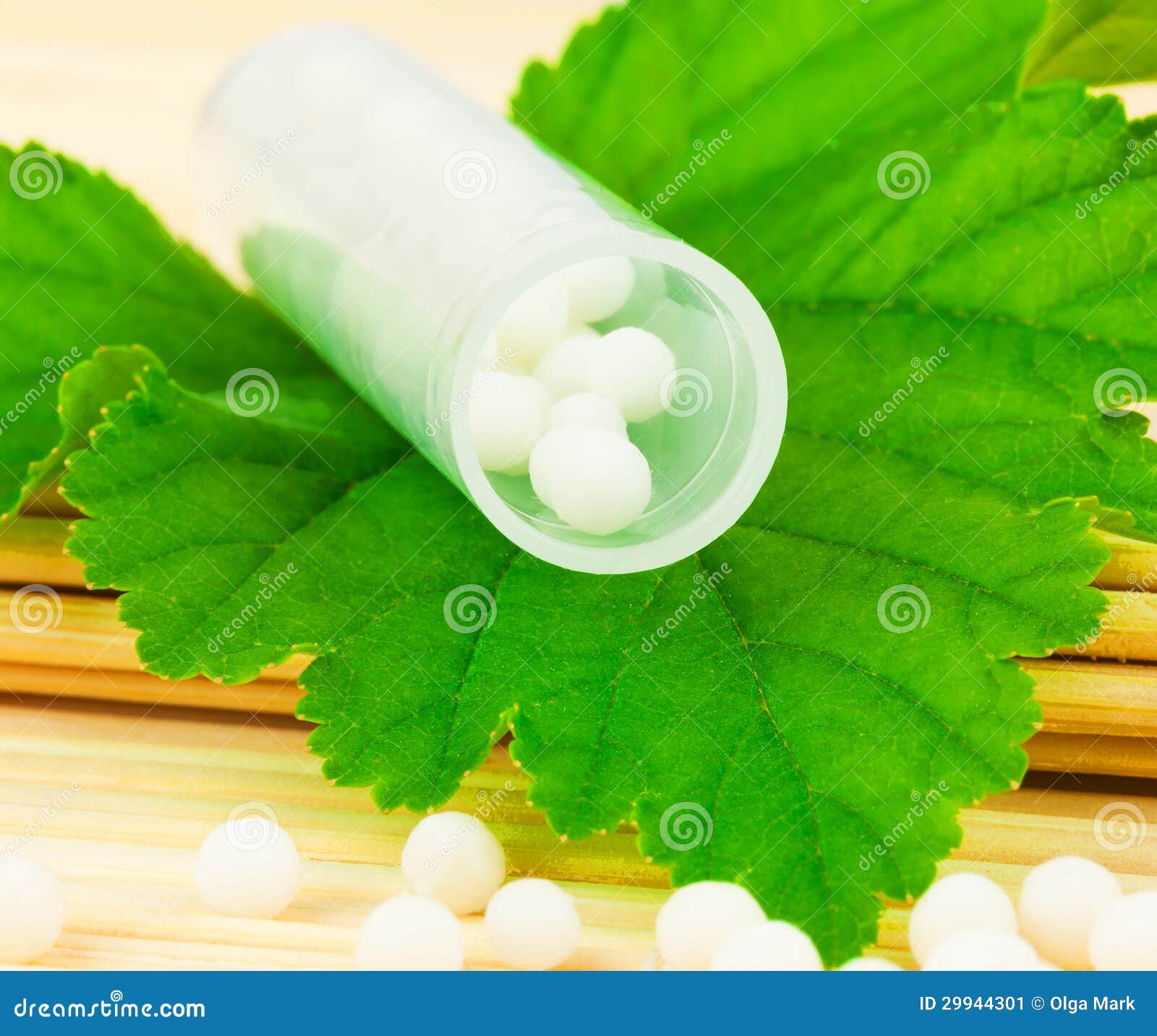 Homeopathic Medication on Leaf Stock Image - Image of doctor, balls ...