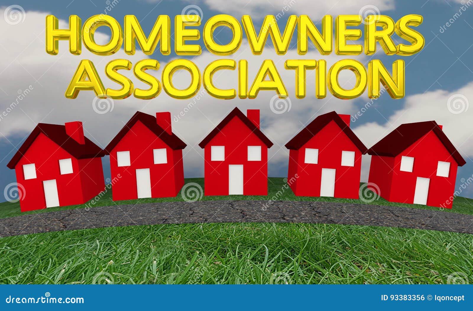 Homeowners Association Group Houses Homes Stock Illustration