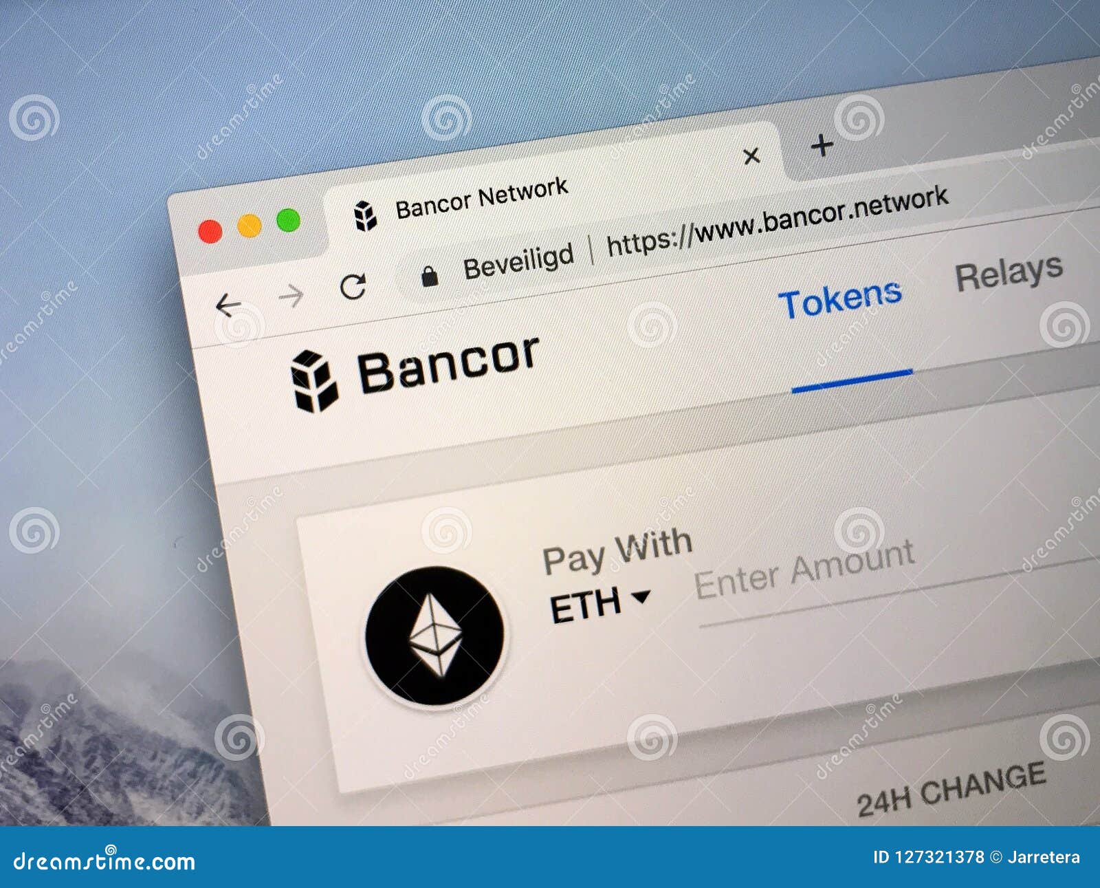 Homepage of Bancor editorial stock photo. Image of homepage - 127321378
