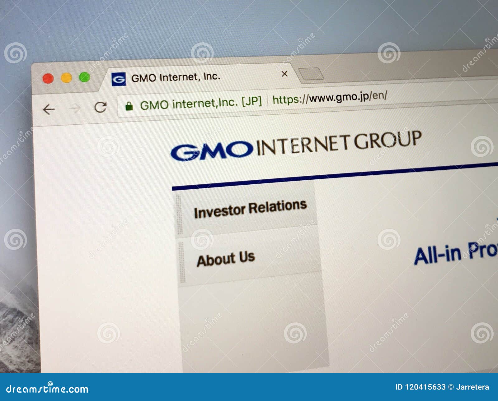 Homepage Do Grupo Do Internet De GMO Foto de Stock Editorial - Imagem ...