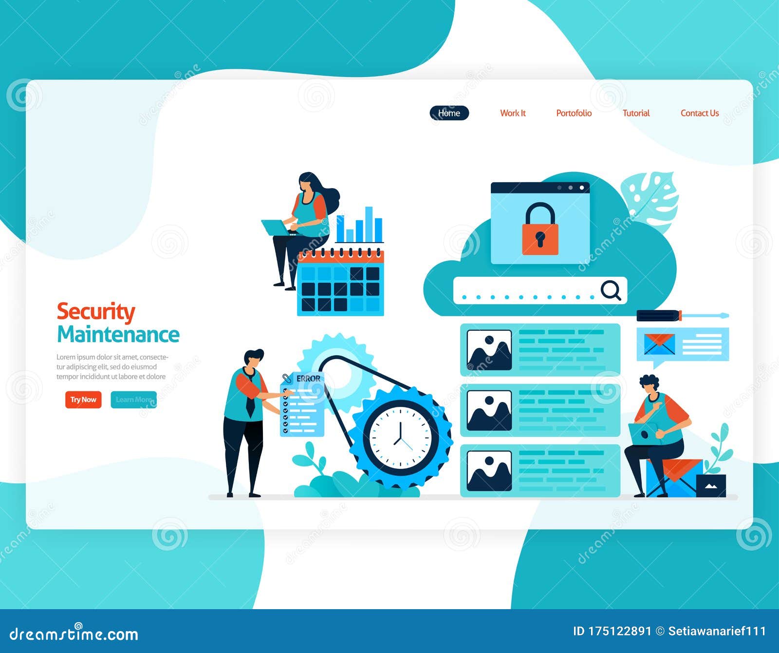 Security Maintenance Icon Set Vector Illustration | CartoonDealer.com ...