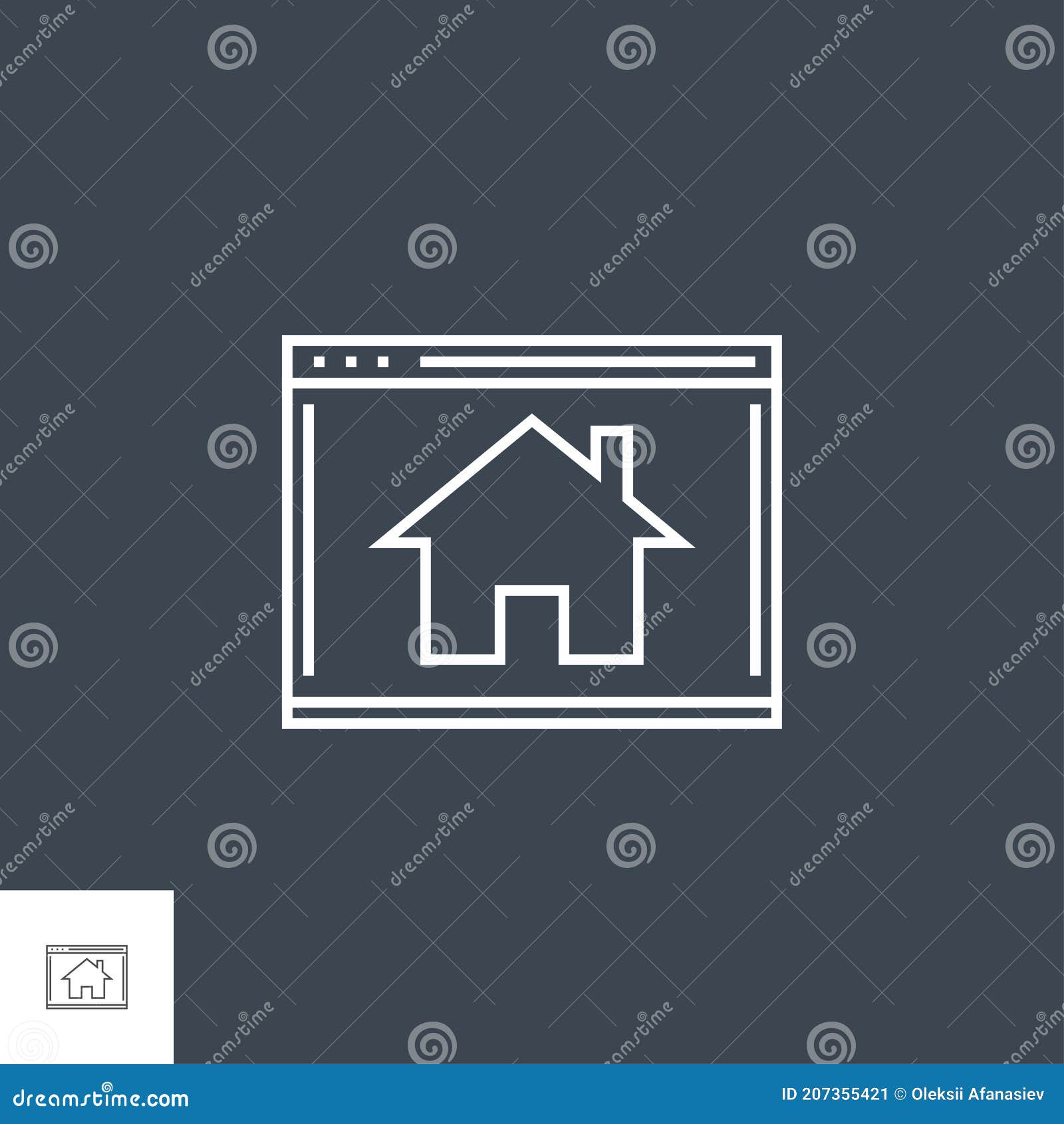 Homepage Line Icon stock vector. Illustration of apartment - 207355421