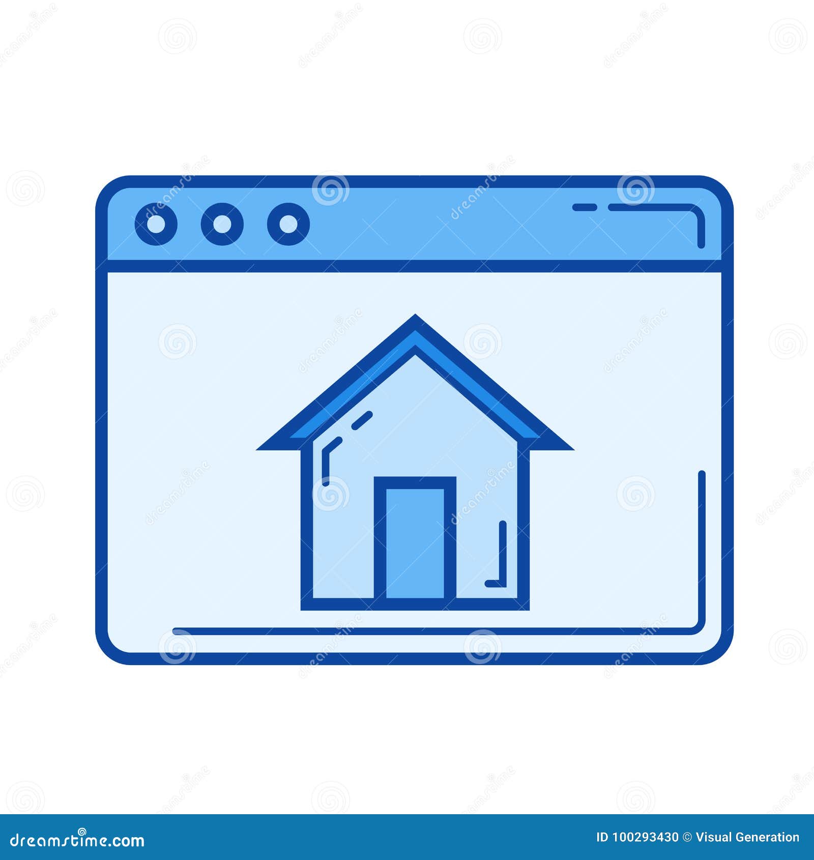 Homepage line icon. stock vector. Illustration of entrance - 100293430