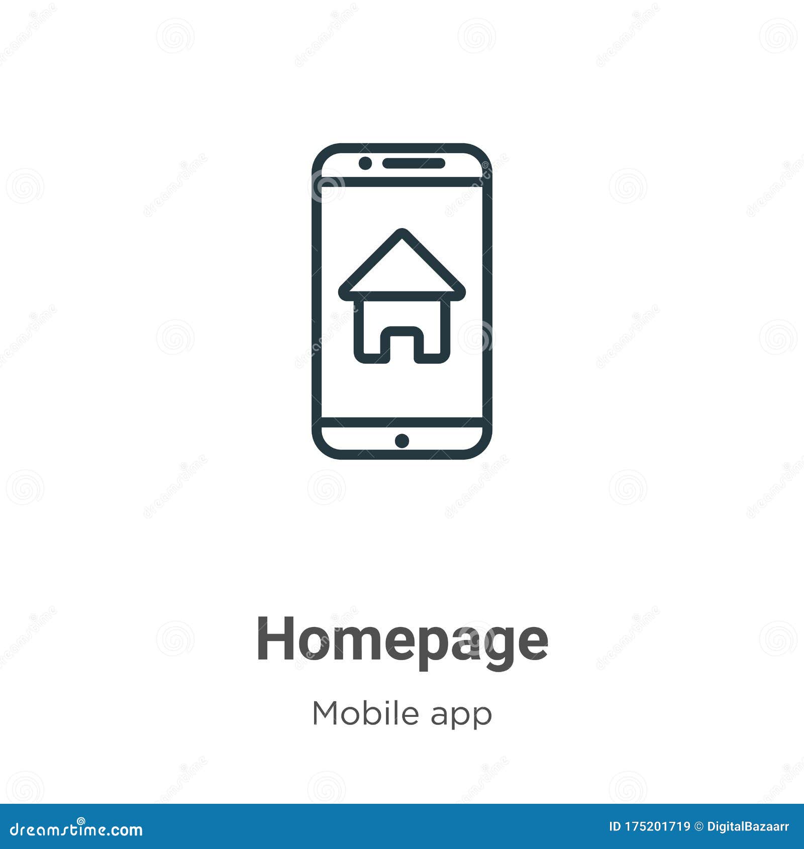 Homepage Outline Vector Icon. Thin Line Black Homepage Icon, Flat ...