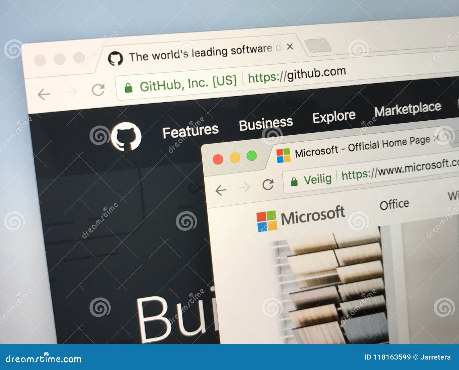 Homepages Microsoft and GitHub Inc. Editorial Stock Image - Image of ...
