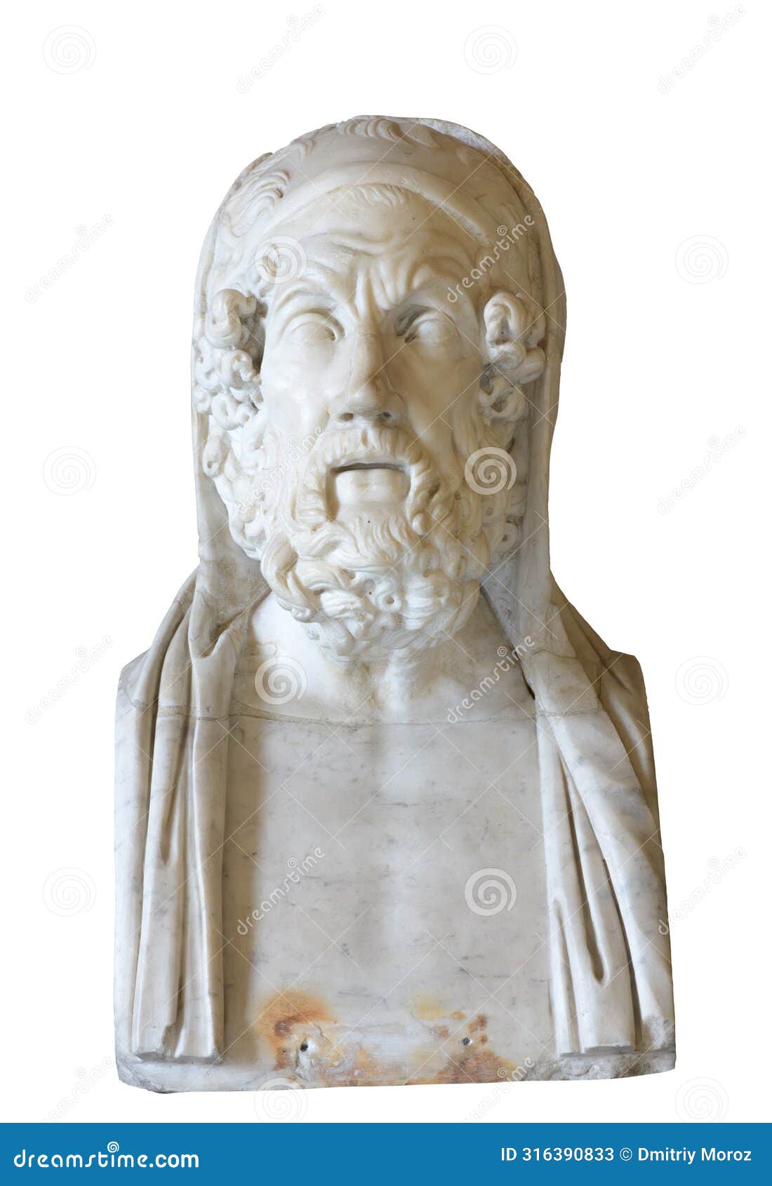Bust of Homer stock image. Image of mythology, greece - 316390833