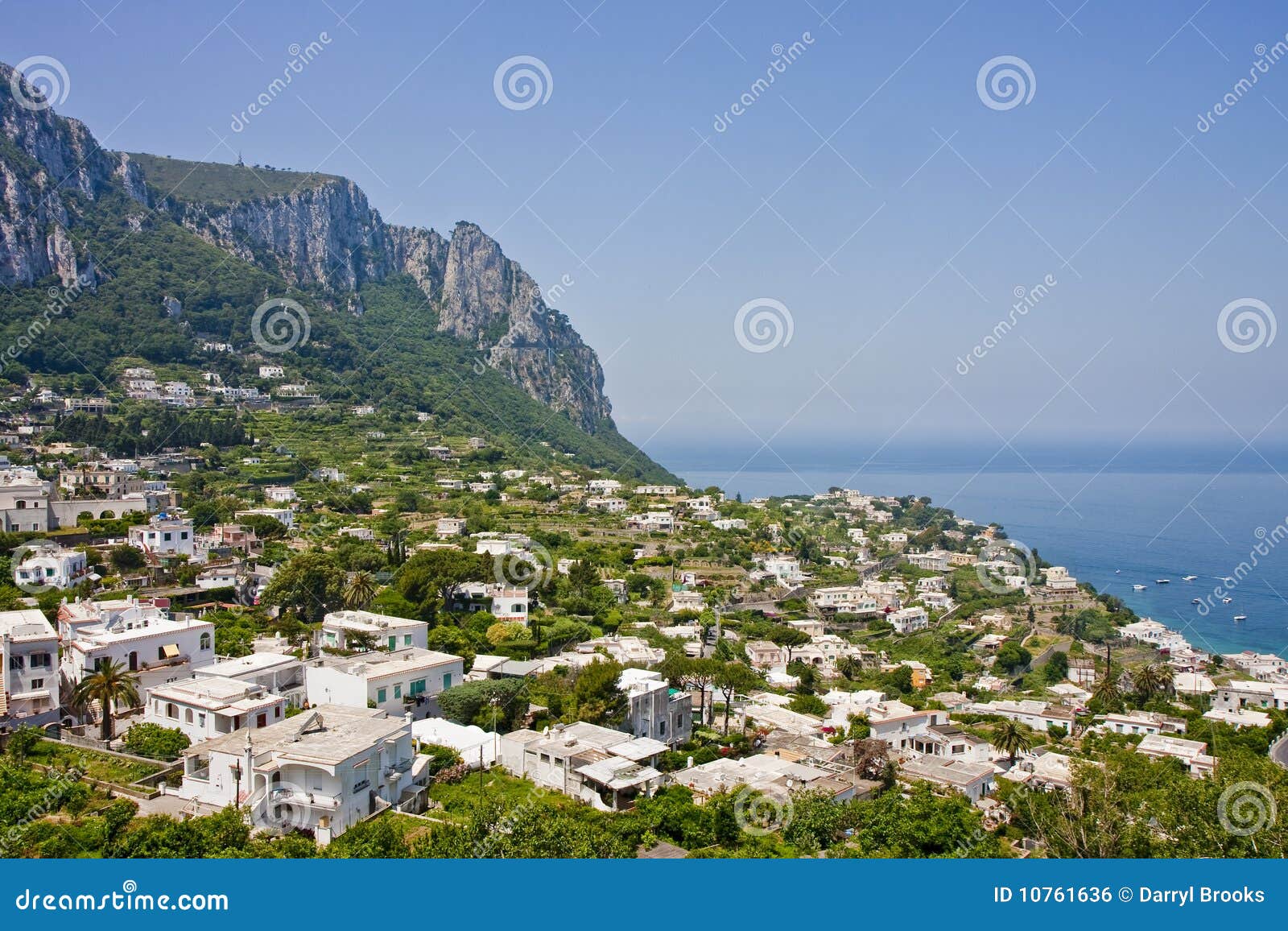 Homes on Capri Hillside stock photo. Image of hill, ocean - 10761636
