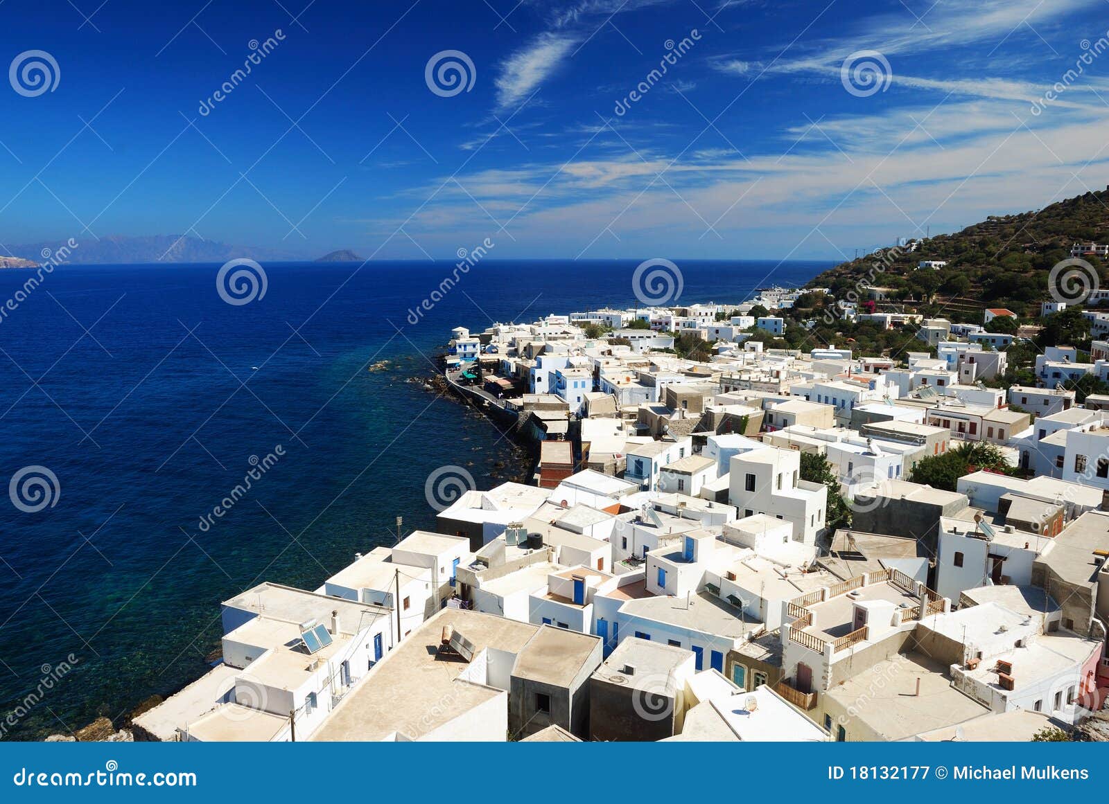 Homes in front of sea stock image. Image of island, greece - 18132177