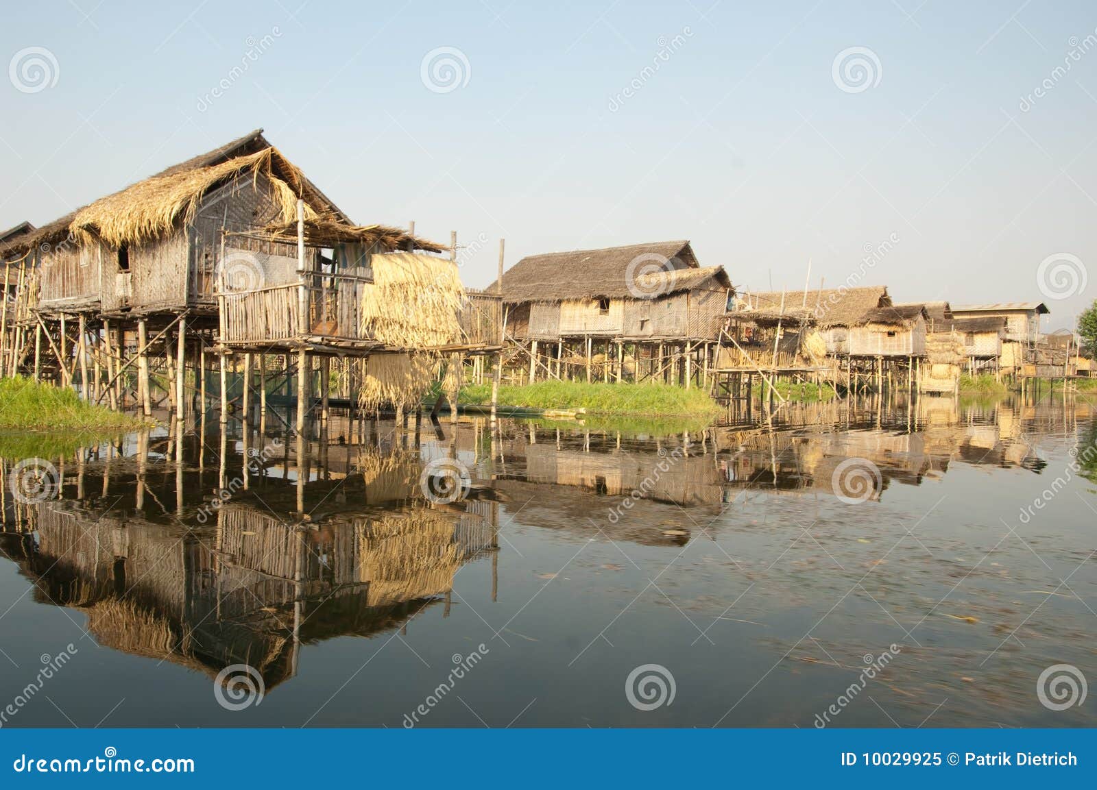 Homes on Inle Lake stock image. Image of stilted, shelters - 10029925