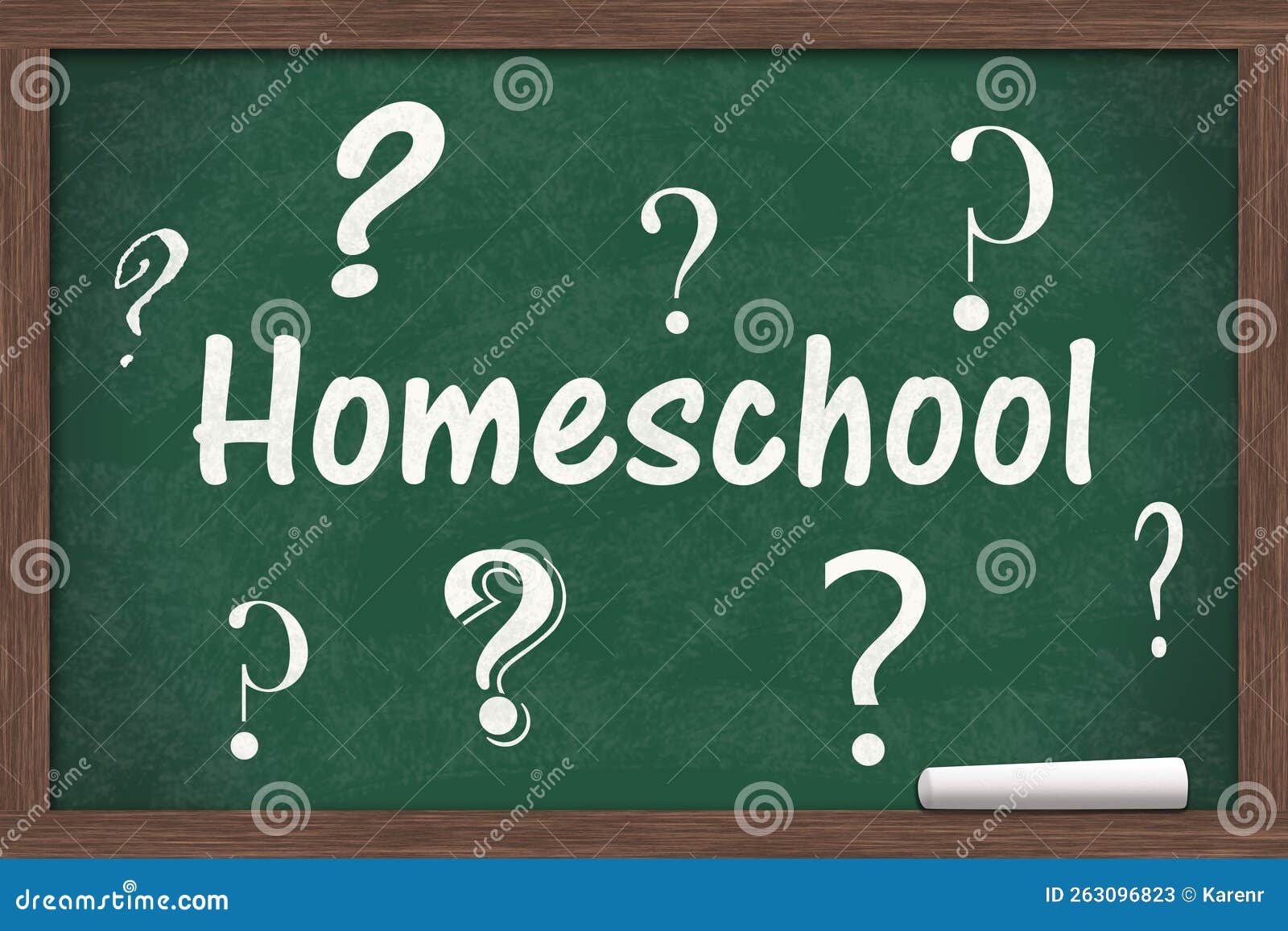 Homeschool with Question Mark Message on a Chalkboard Stock Image ...