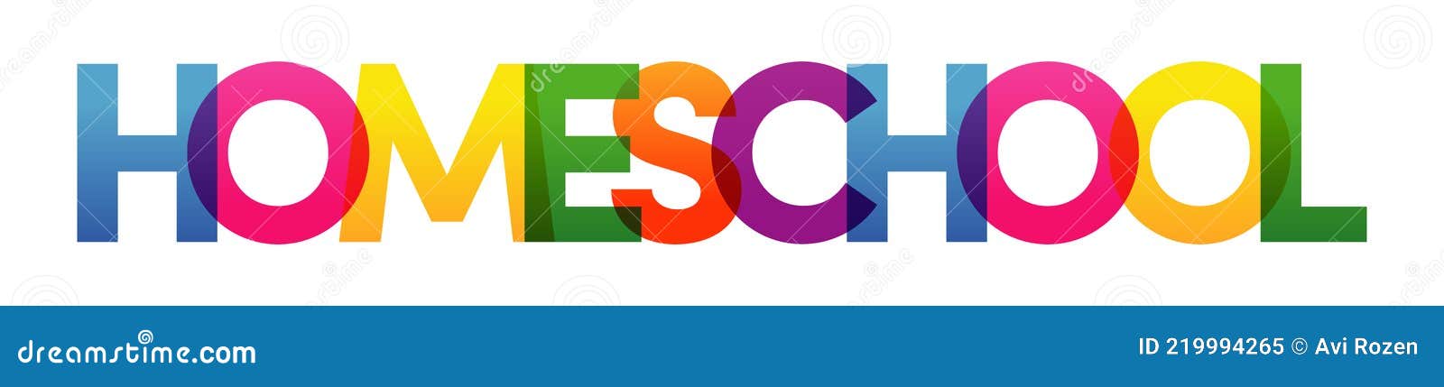 Homeschool Word Vector Illustration. Colored Rainbow Text. Vector ...
