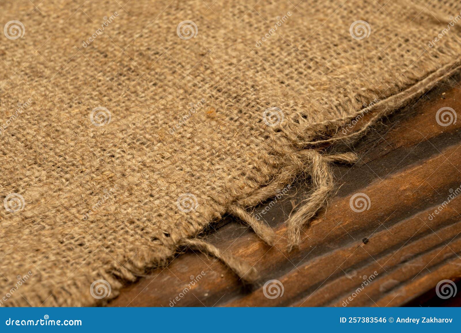 Homespun Fabric with a Rough Texture. Close-up, Selective Focus Stock ...