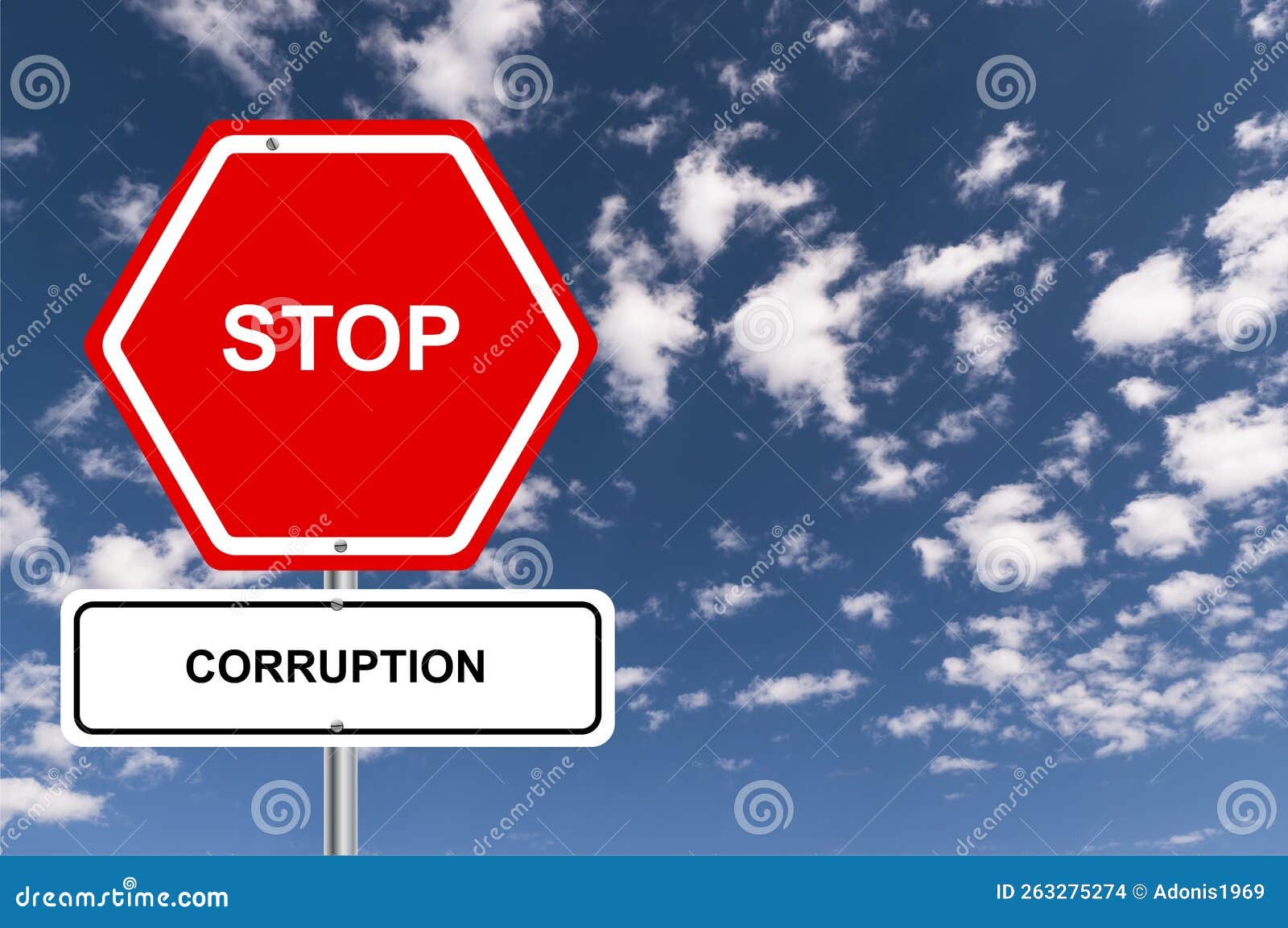 Stop Corruption Road Sign Message Royalty-Free Stock Photography ...