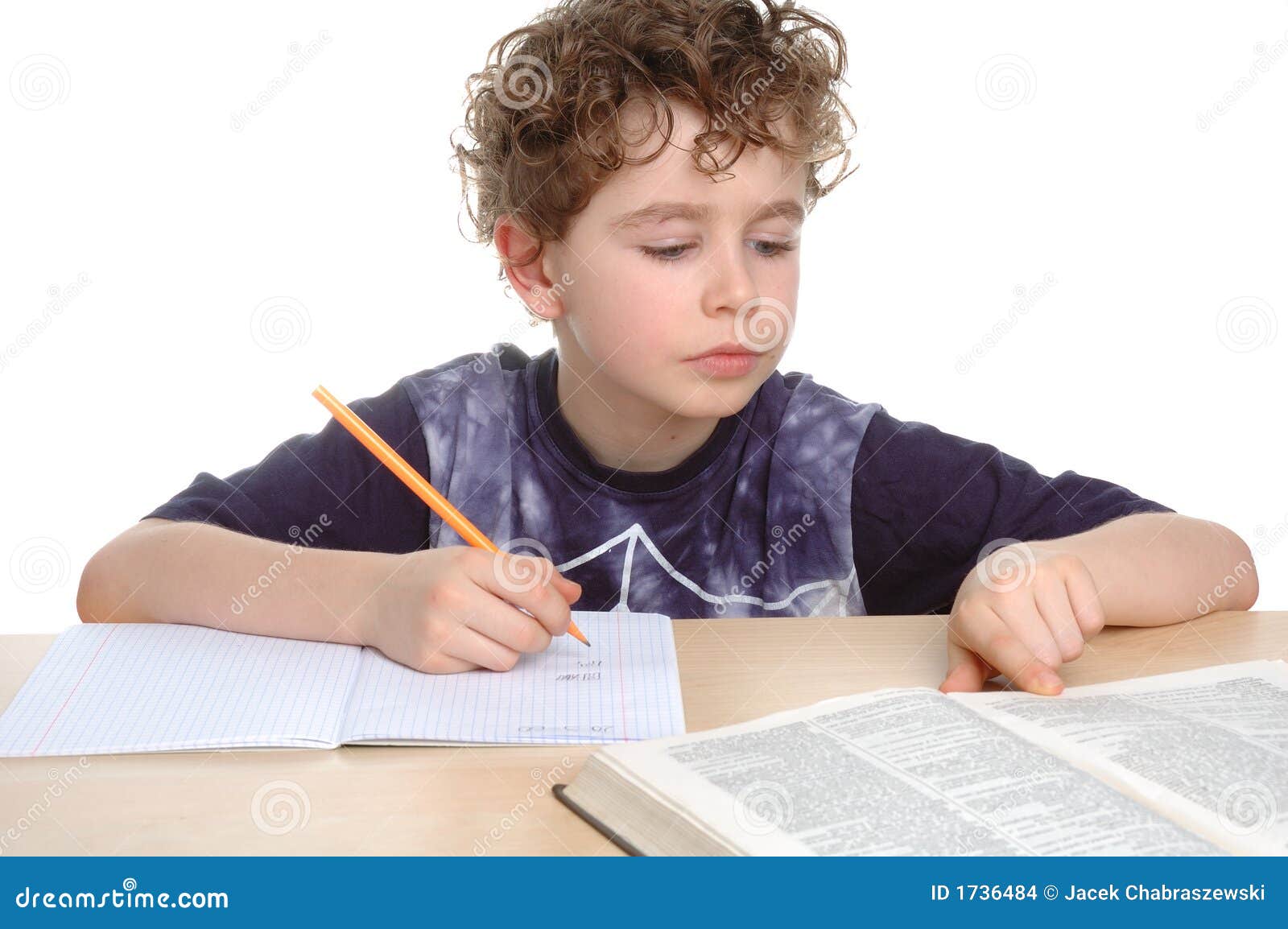 Homework stock photo. Image of book, concentrated, hobby - 1736484