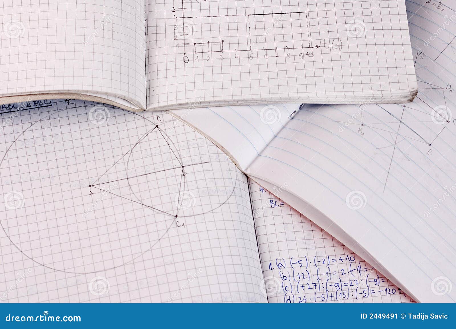 Homework stock image. Image of notebook, mathematics, geometrical - 2449491