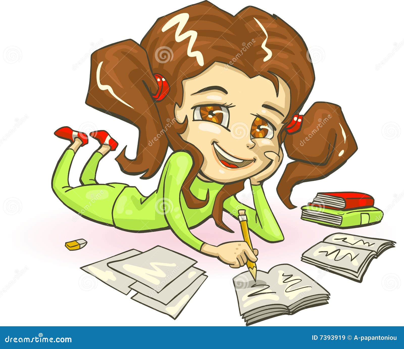 Homework stock illustration. Illustration of smile, camera - 7393919