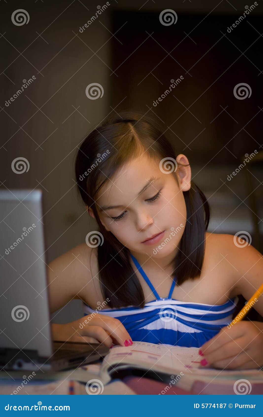 Homework again... stock image. Image of interracial, reading - 5774187