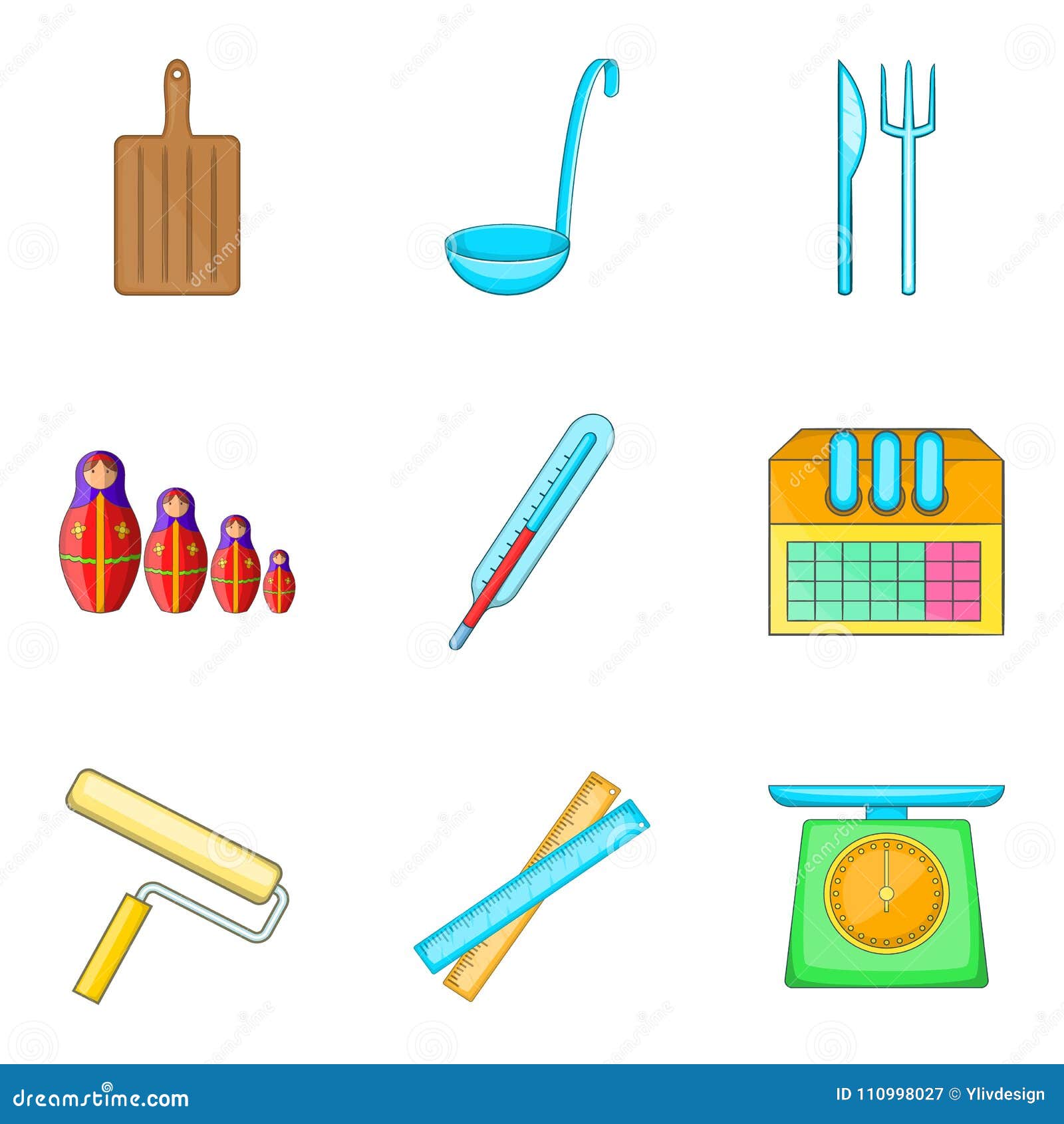 Homework Assignment Icons Set, Cartoon Style Stock Vector ...