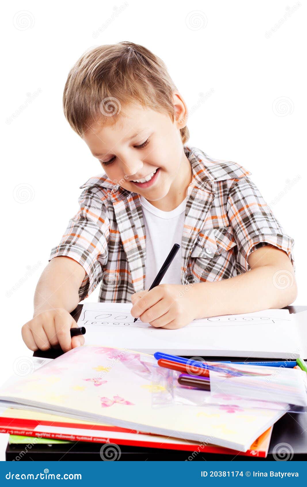 Homework boy stock photo. Image of knowledge, pencil - 20381174