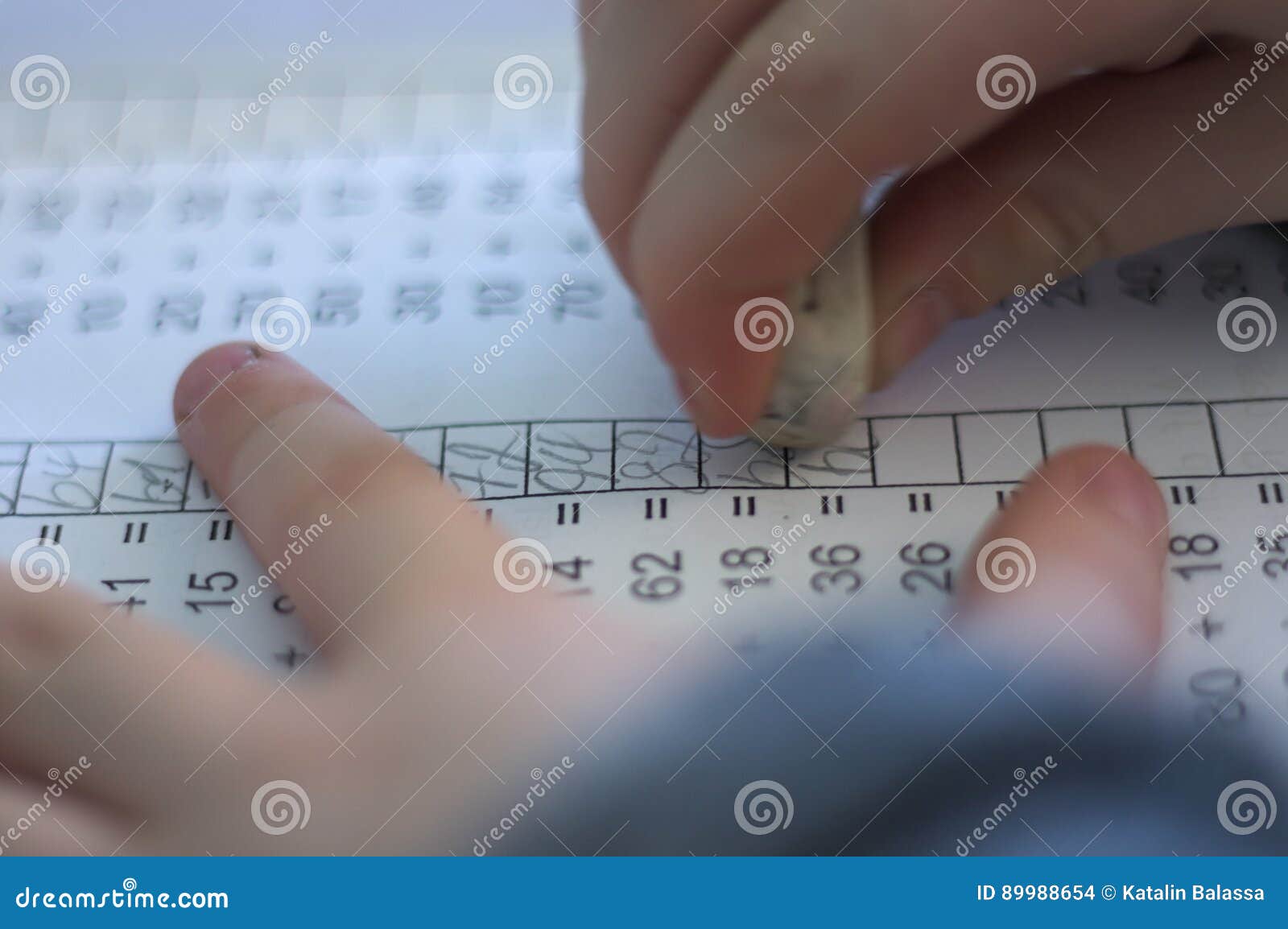 Homework stock photo. Image of childs, eraser, hand, homework - 89988654