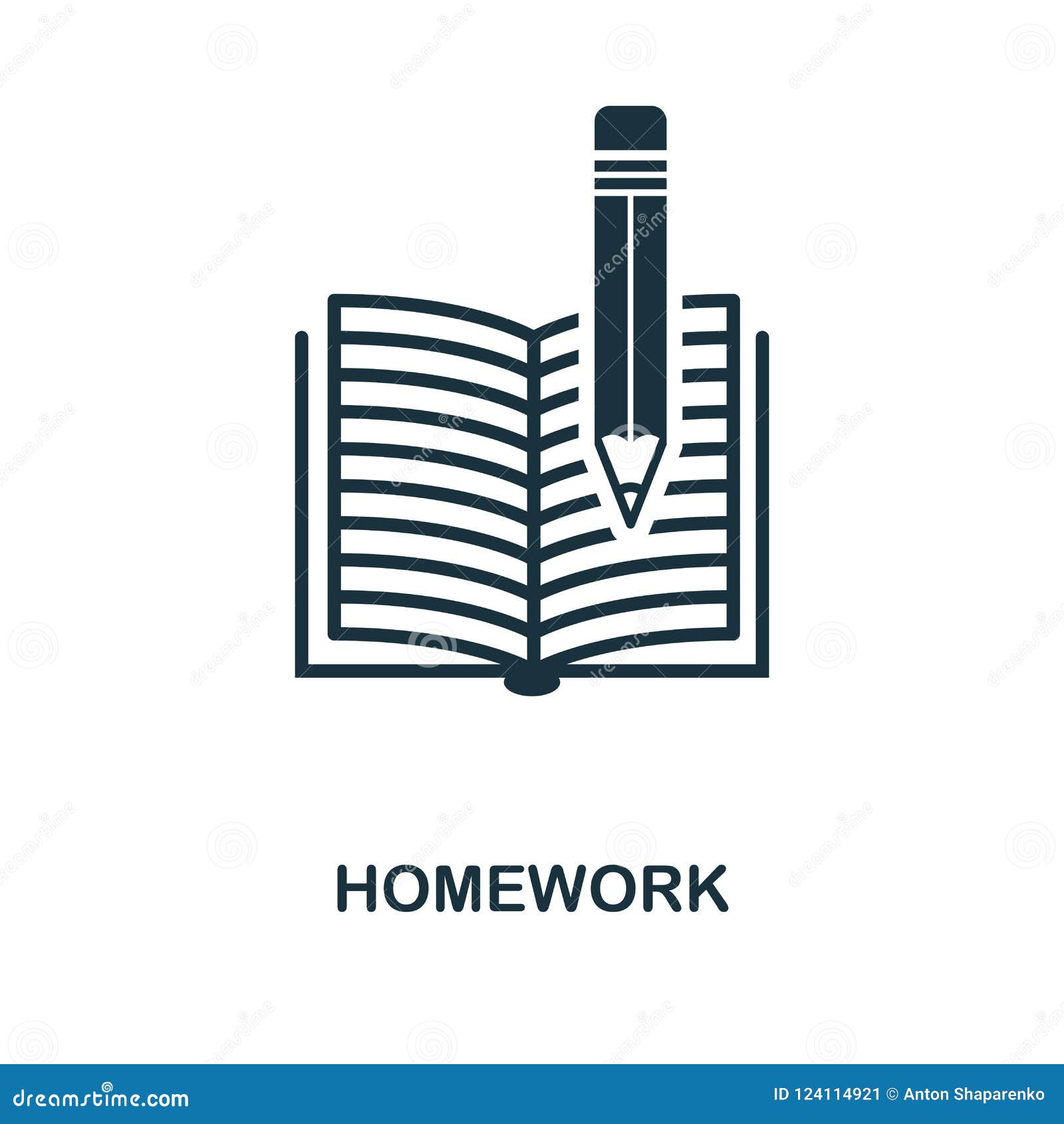 Homework Icon. Monochrome Style Icon Design from School Icon Collection ...
