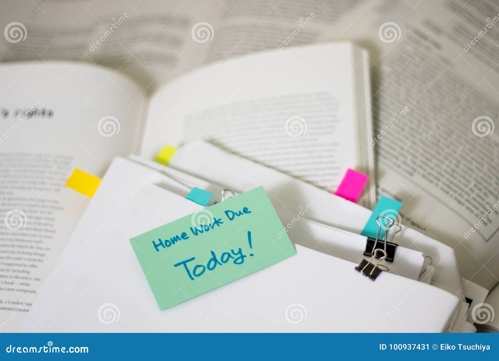 Homework Due Today; Stack of Documents with Large Amount of Read Stock ...